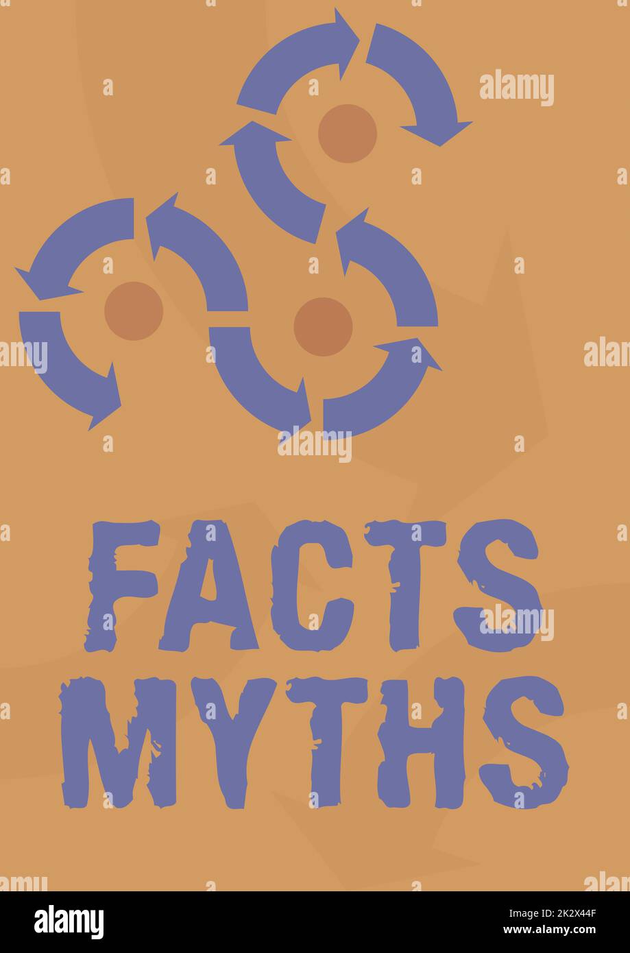 Text showing inspiration Facts Myths. Word for work based on ...