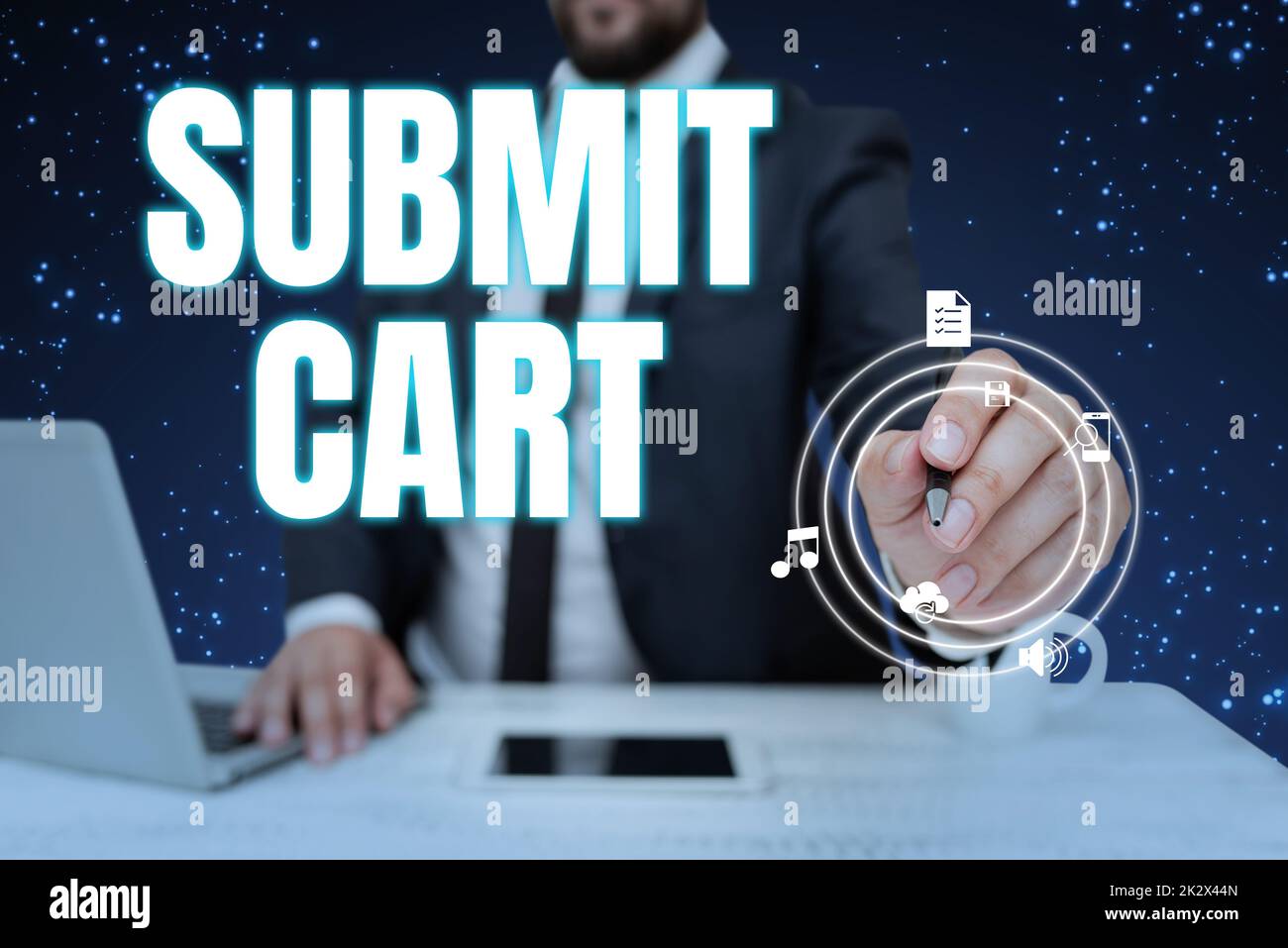 Hand writing sign Submit Cart. Conceptual photo Sending shopping list ...