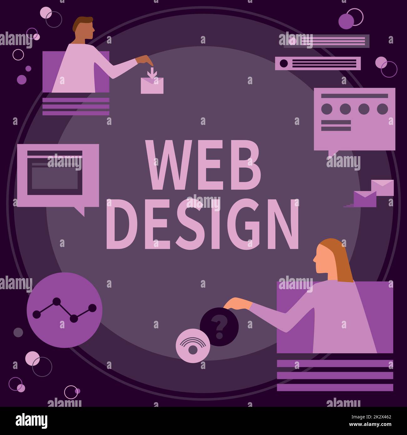 Conceptual caption Web Design. Concept meaning who is responsible of production and maintenance ...