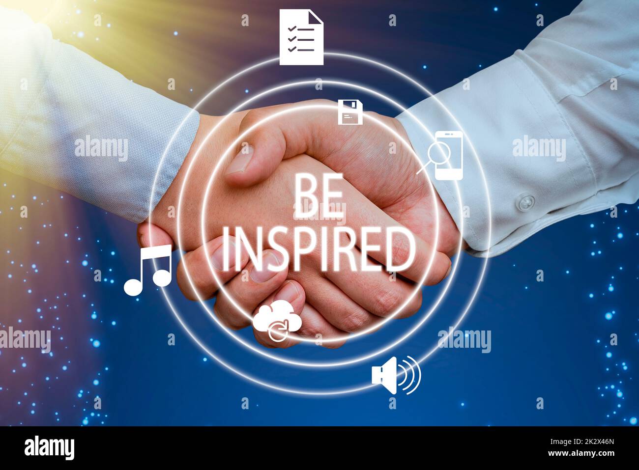 Conceptual display Be Inspired. Word for extraordinary quality as ...