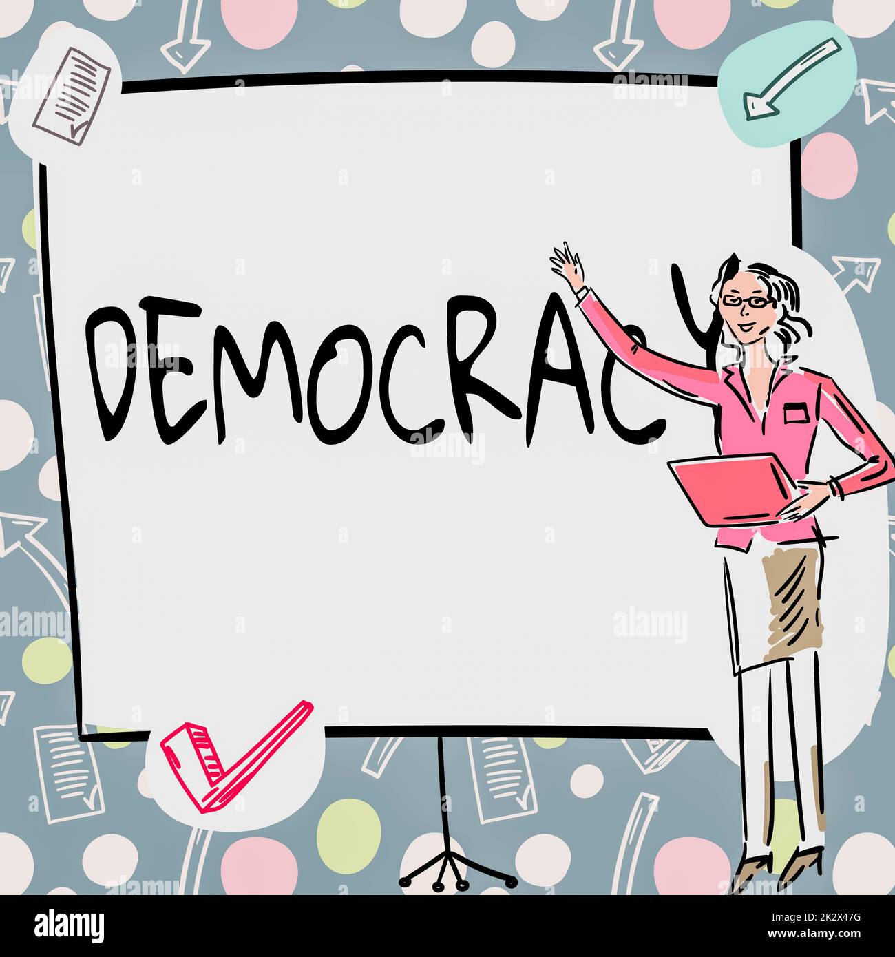 Writing displaying text Democracy. Word Written on freedom of the ...