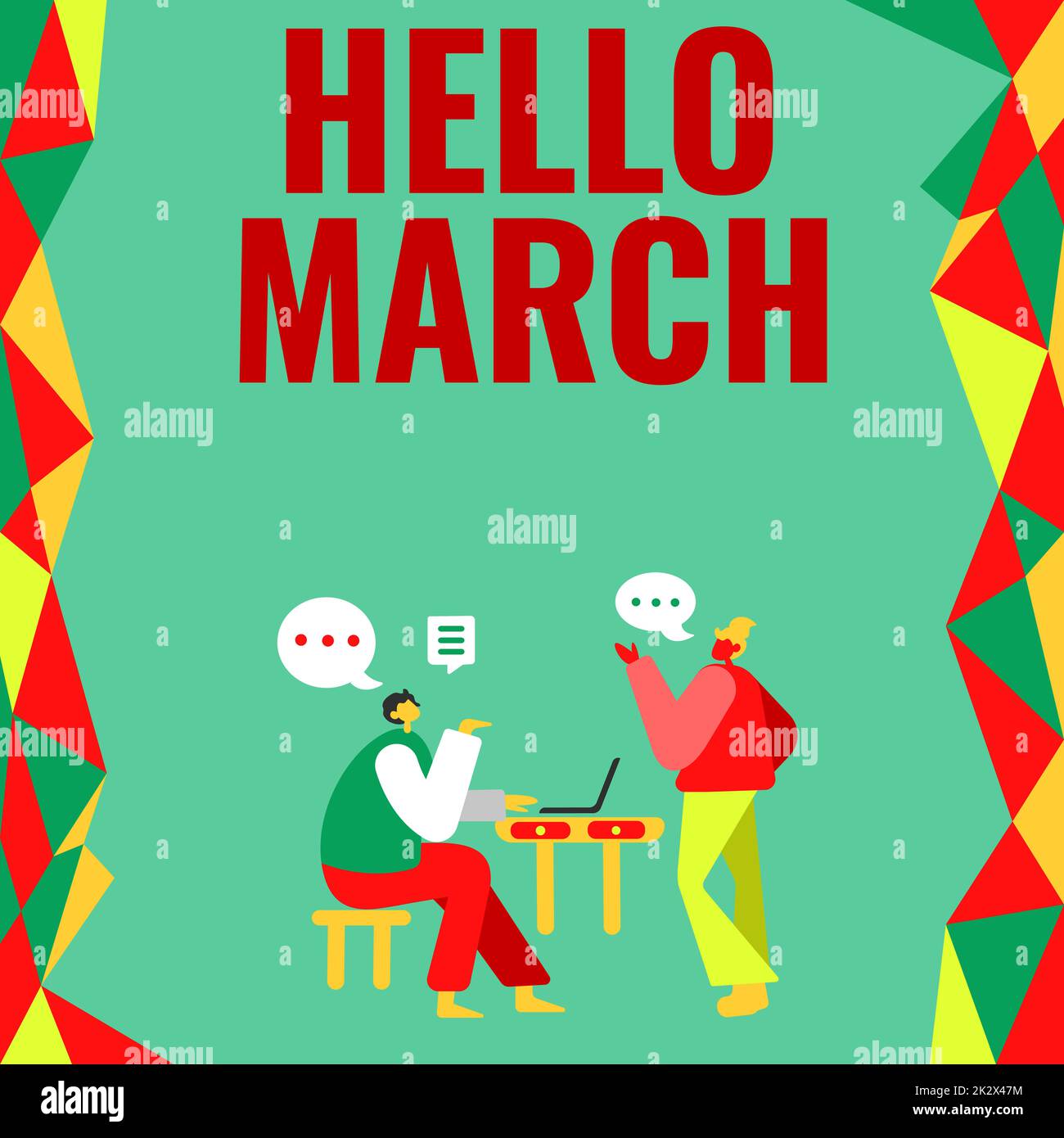 Hand writing sign Hello March. Business showcase musical composition ...