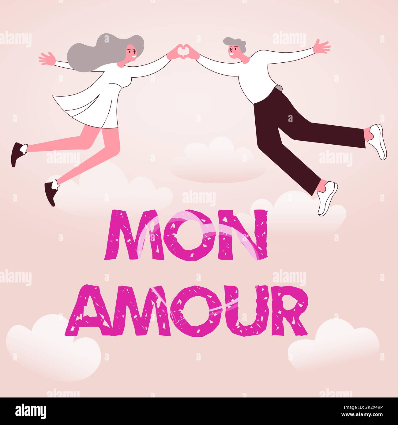 Handwriting text MON AMOUR. Business showcase French name of lover ...