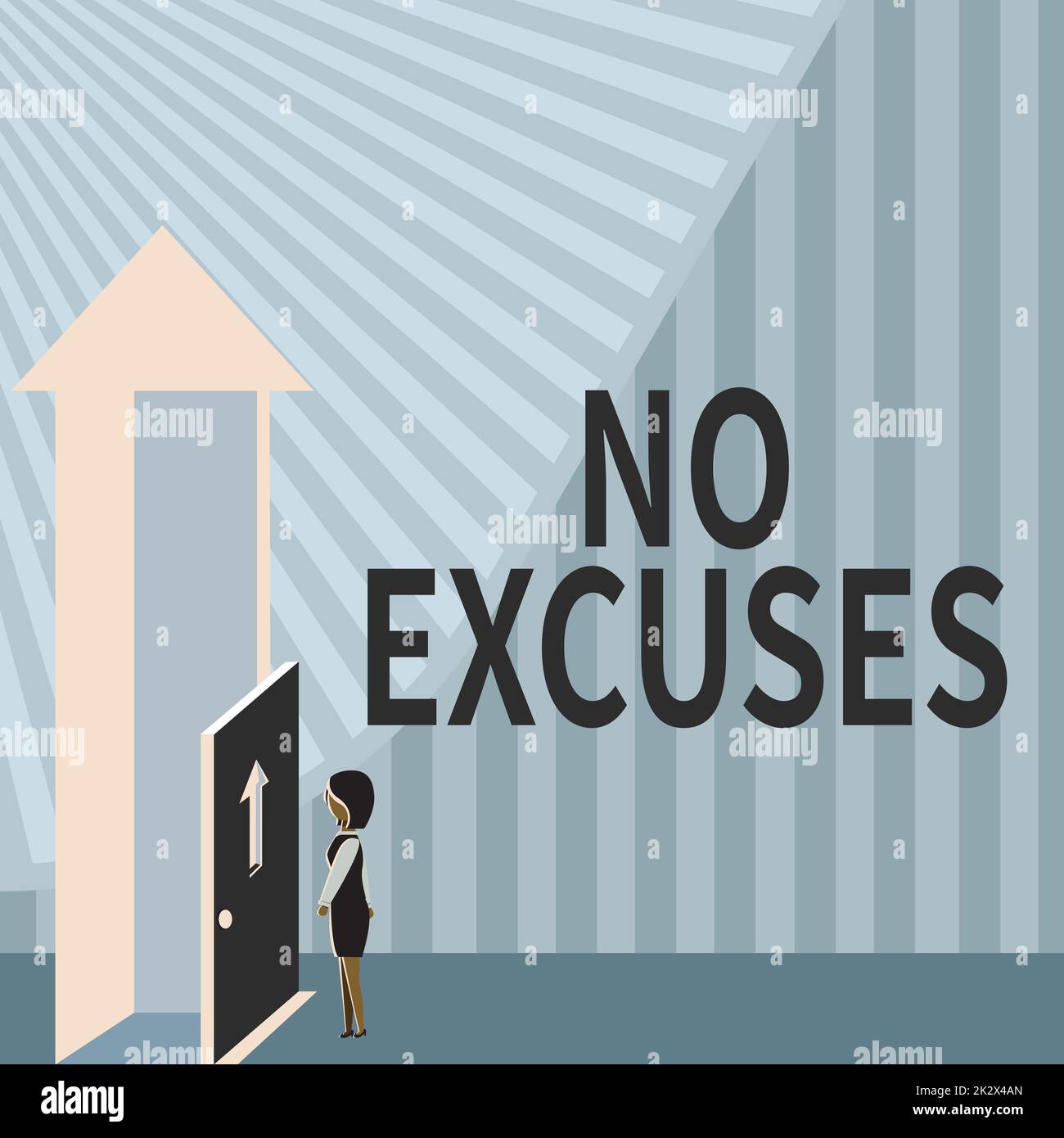 Handwriting text No Excuses. Word Written on telling someone not to ...