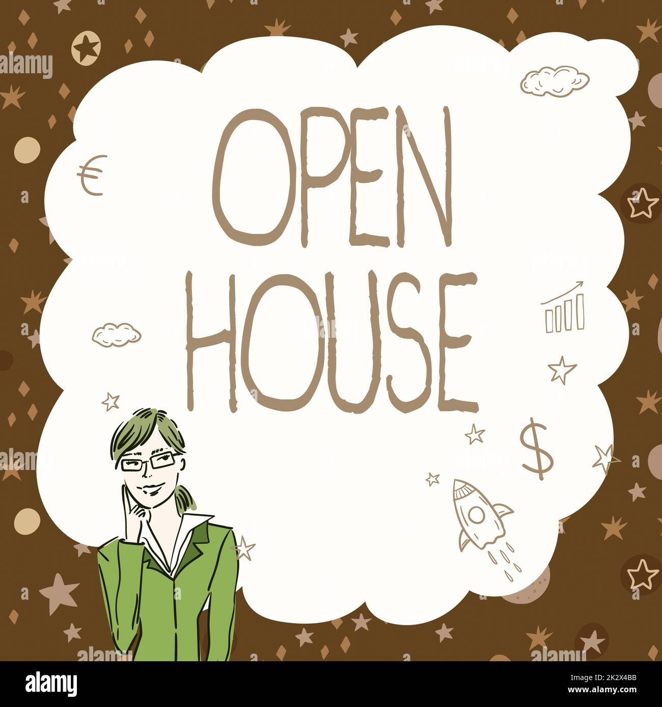 Text showing inspiration Open House. Word for you can come whatever ...