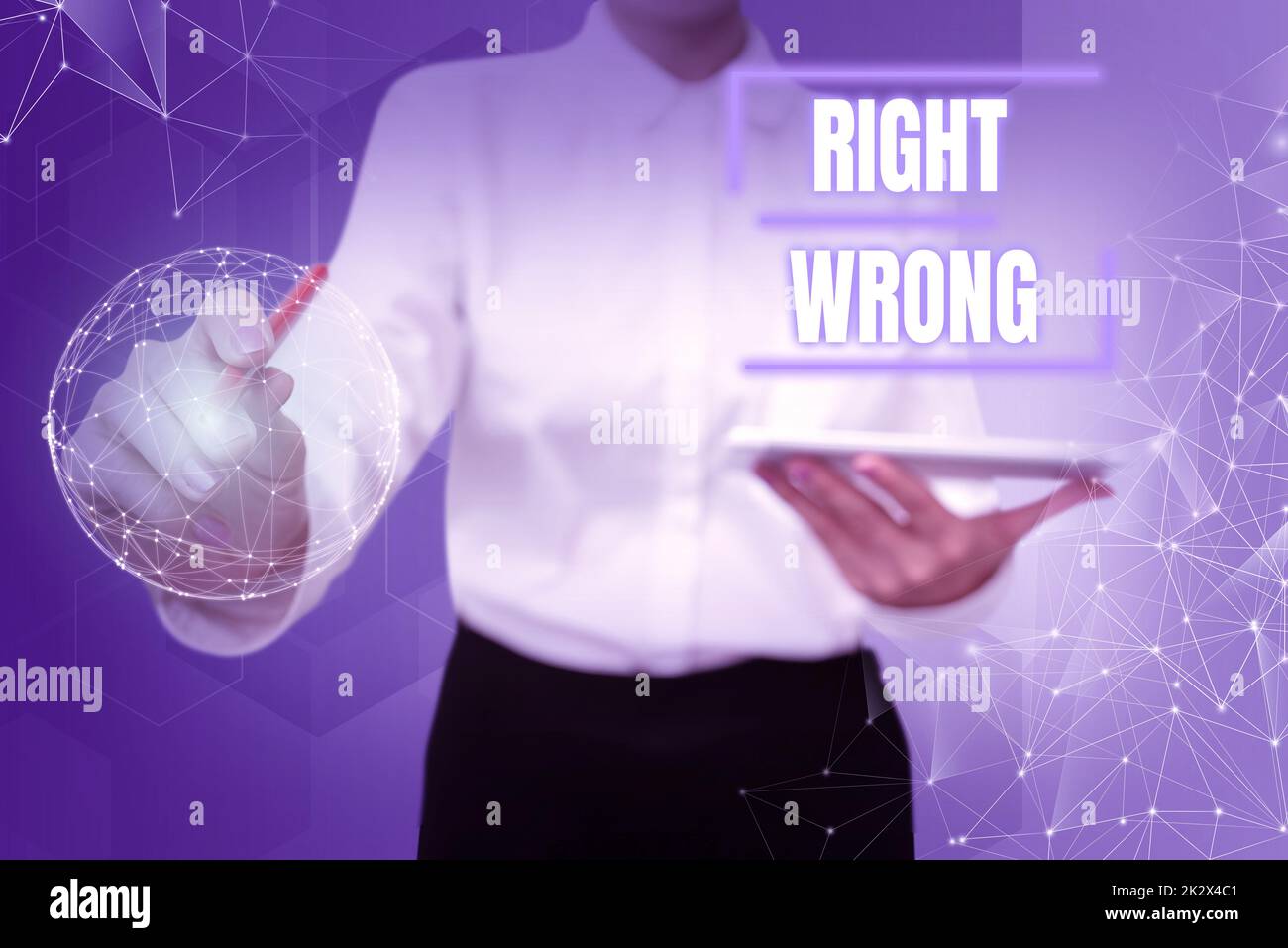 Hand writing sign Right Wrong. Business idea choose between two ...