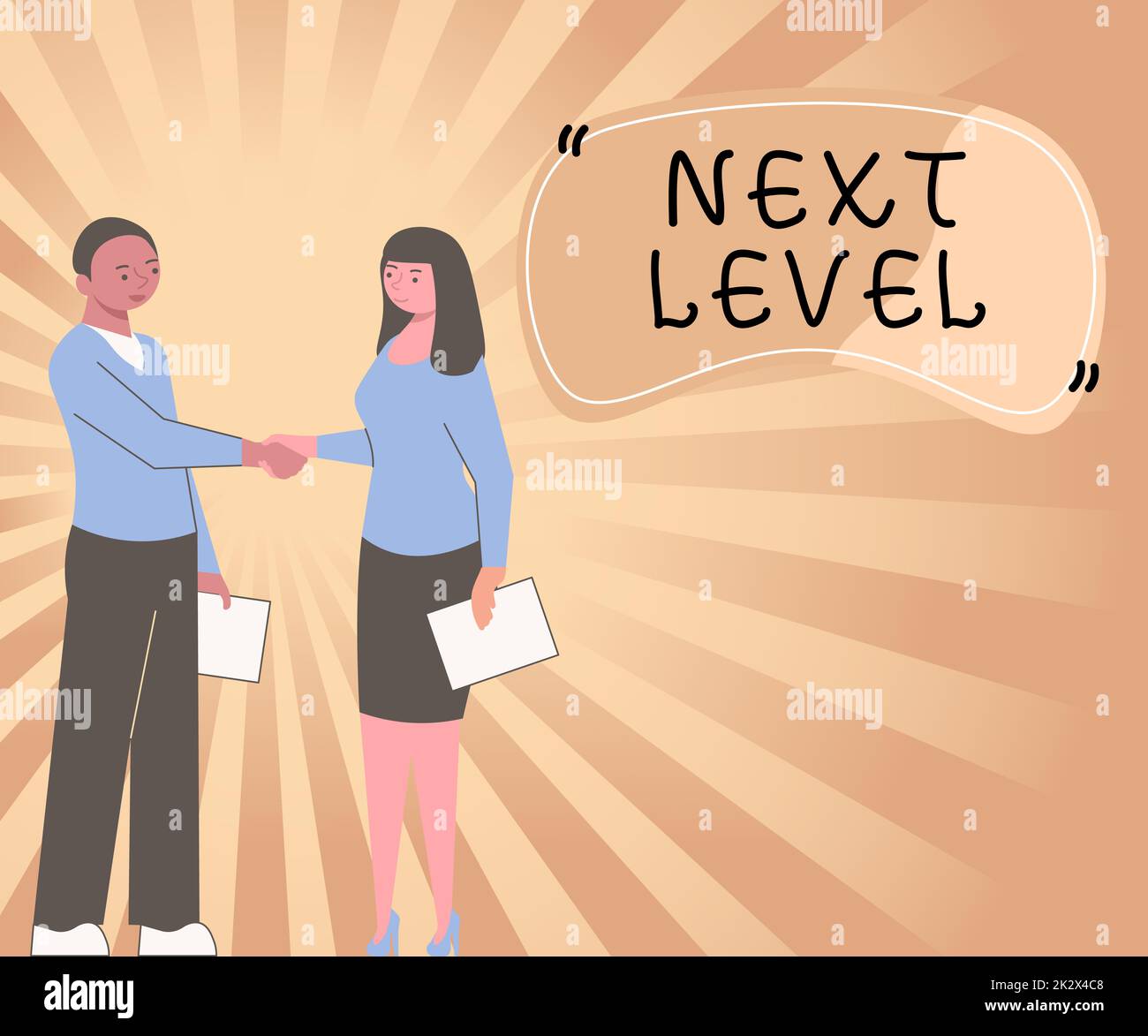 Hand writing sign Next Level. Business showcase having more than one ...