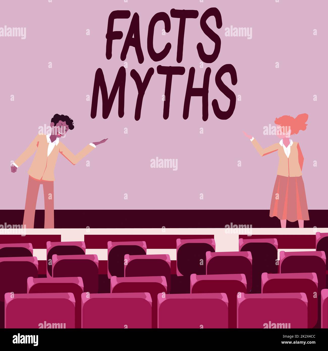 Conceptual display Facts Myths. Business showcase work based on ...