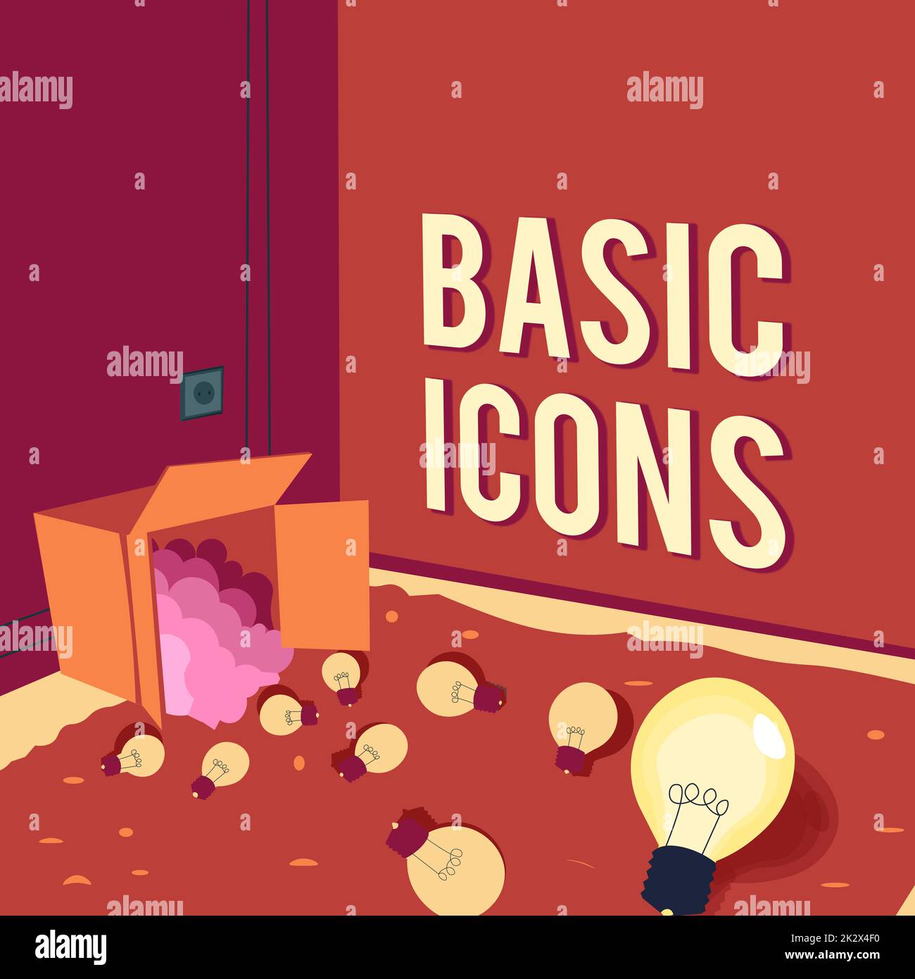 Text sign showing Basic Icons. Business idea pictogram or ideogram ...