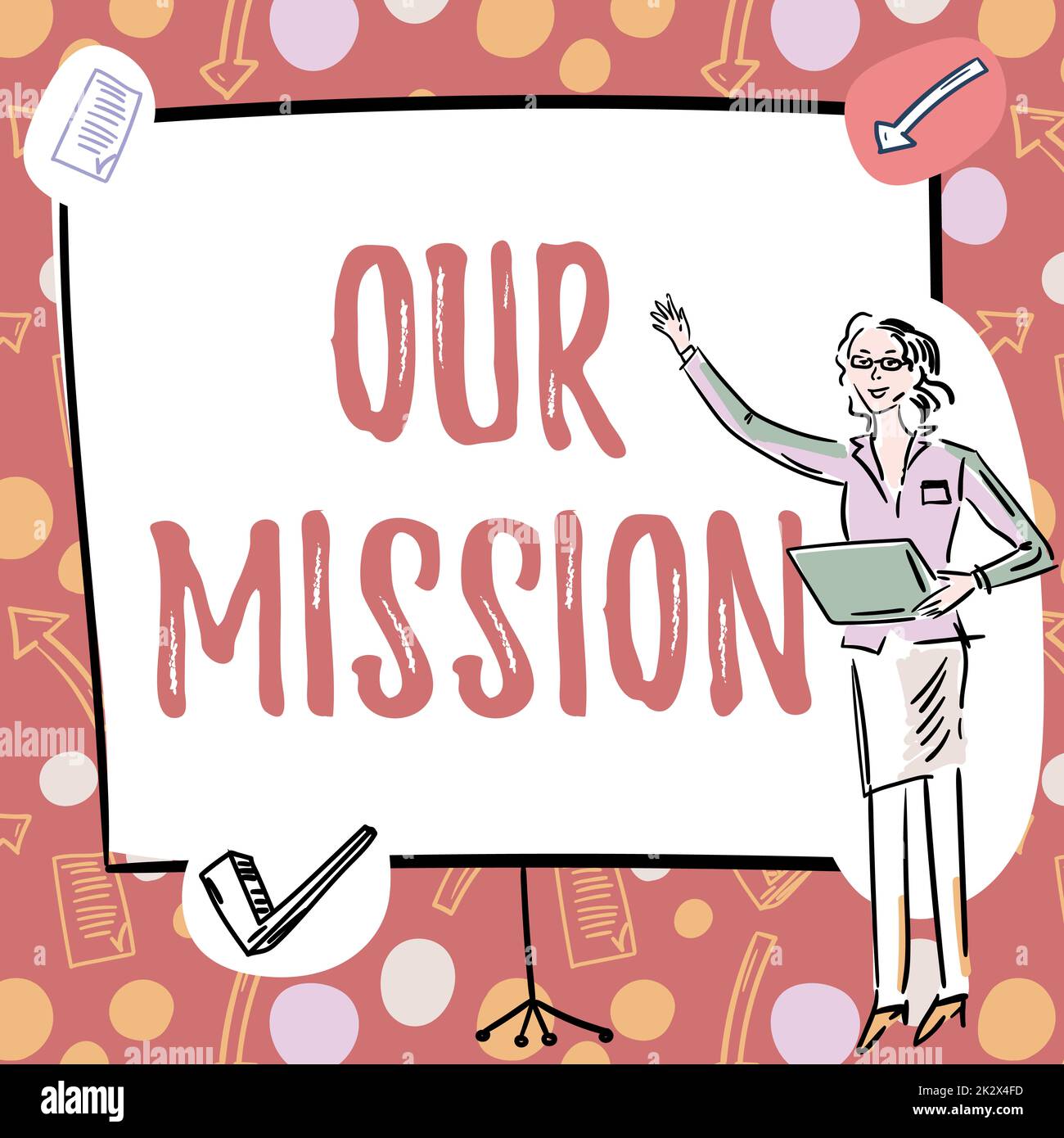 Text sign showing Our Mission. Business approach tasks or schedule we ...