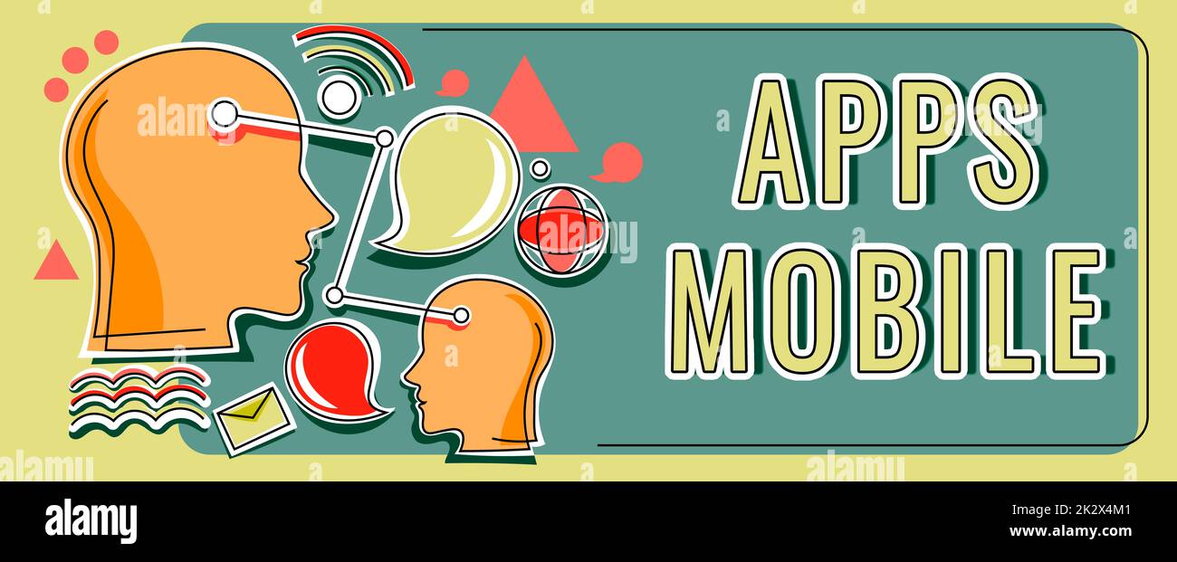 Text showing inspiration Apps Mobile. Business overview computer program designed to run on ...