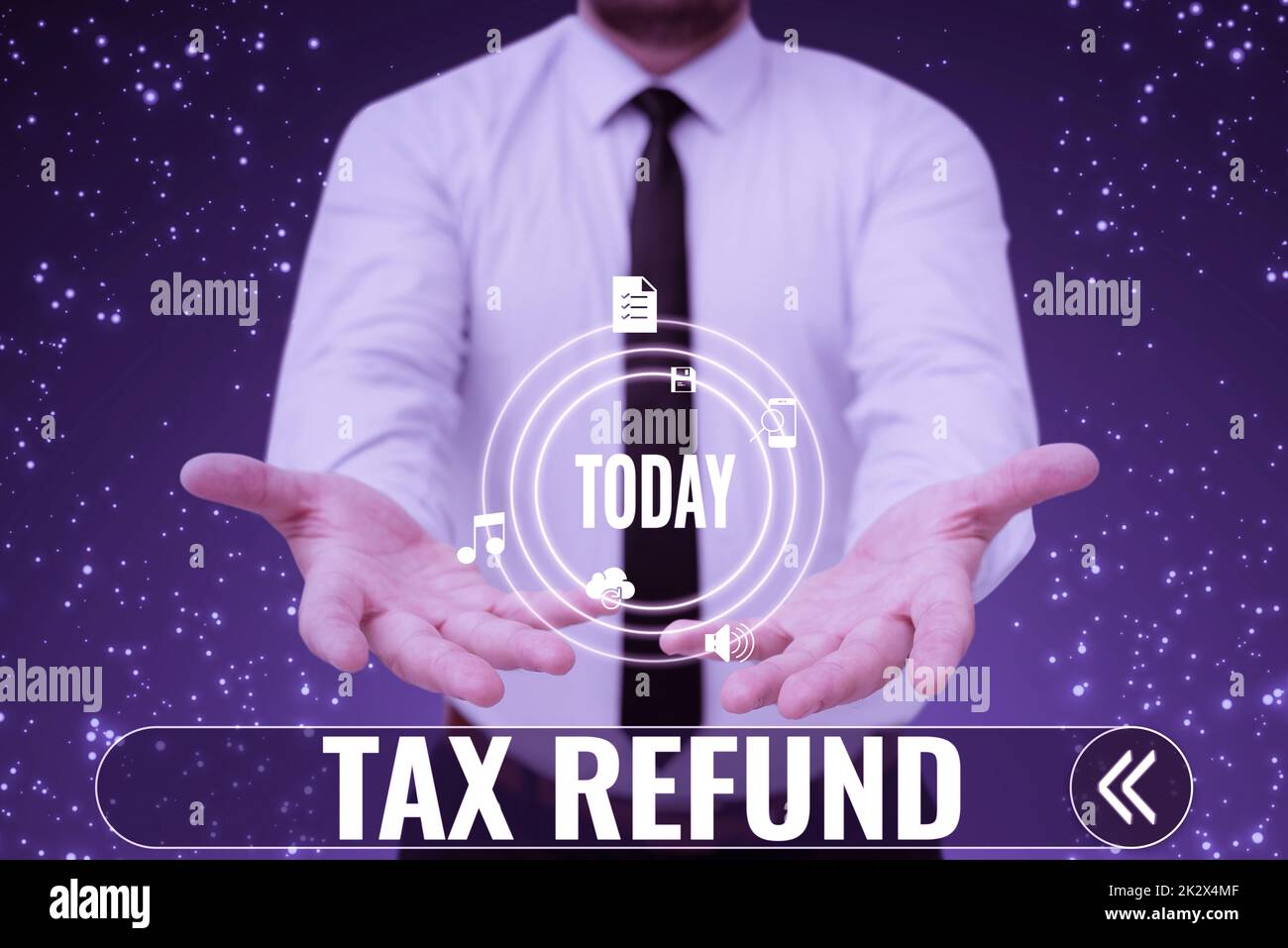 Hand writing sign Tax Refund. Business overview applied when money ...