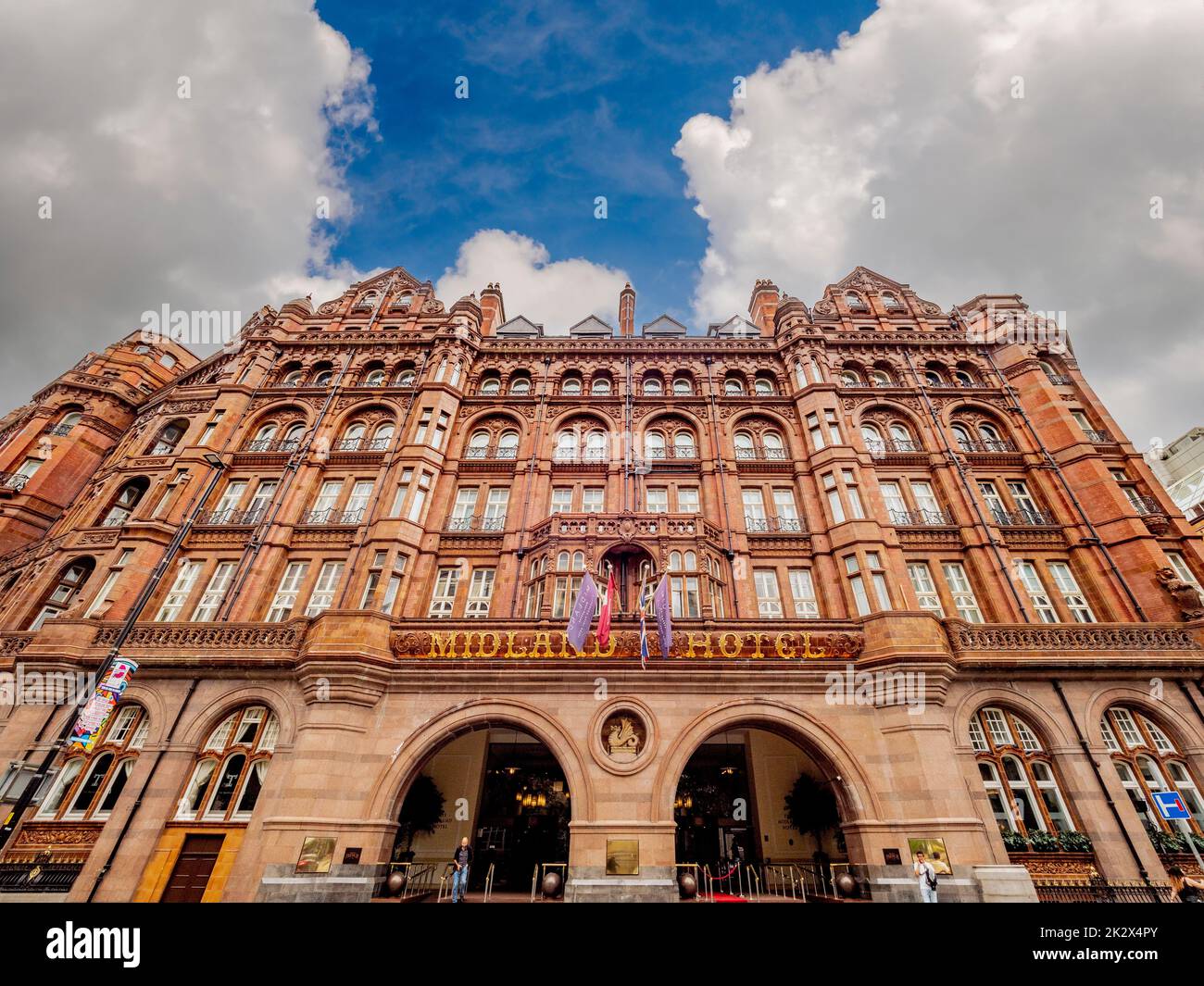 Exterior façade of the Midland Hotel seen from Peter Street in ...