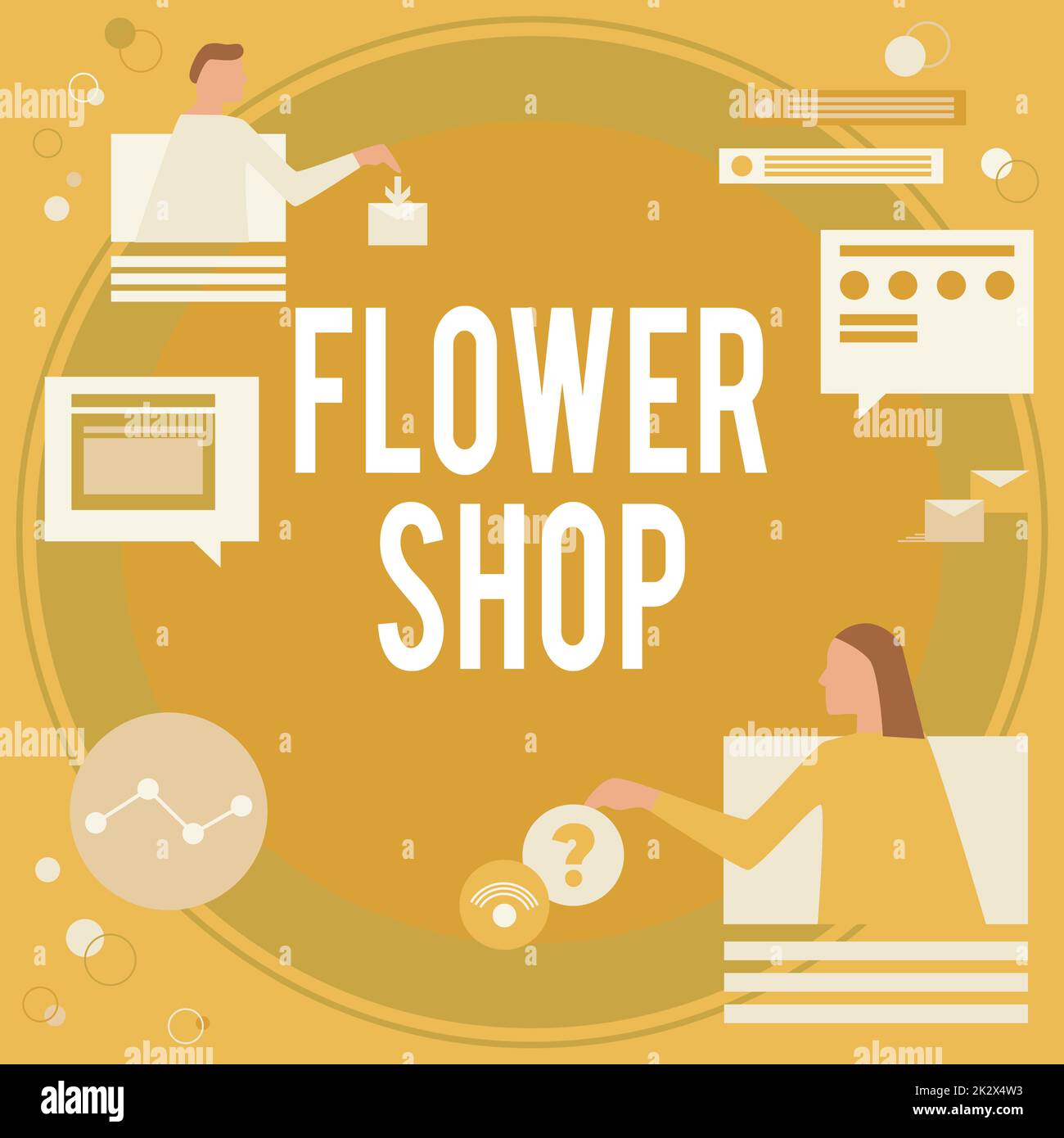 Writing displaying text Flower Shop. Business approach where cut ...