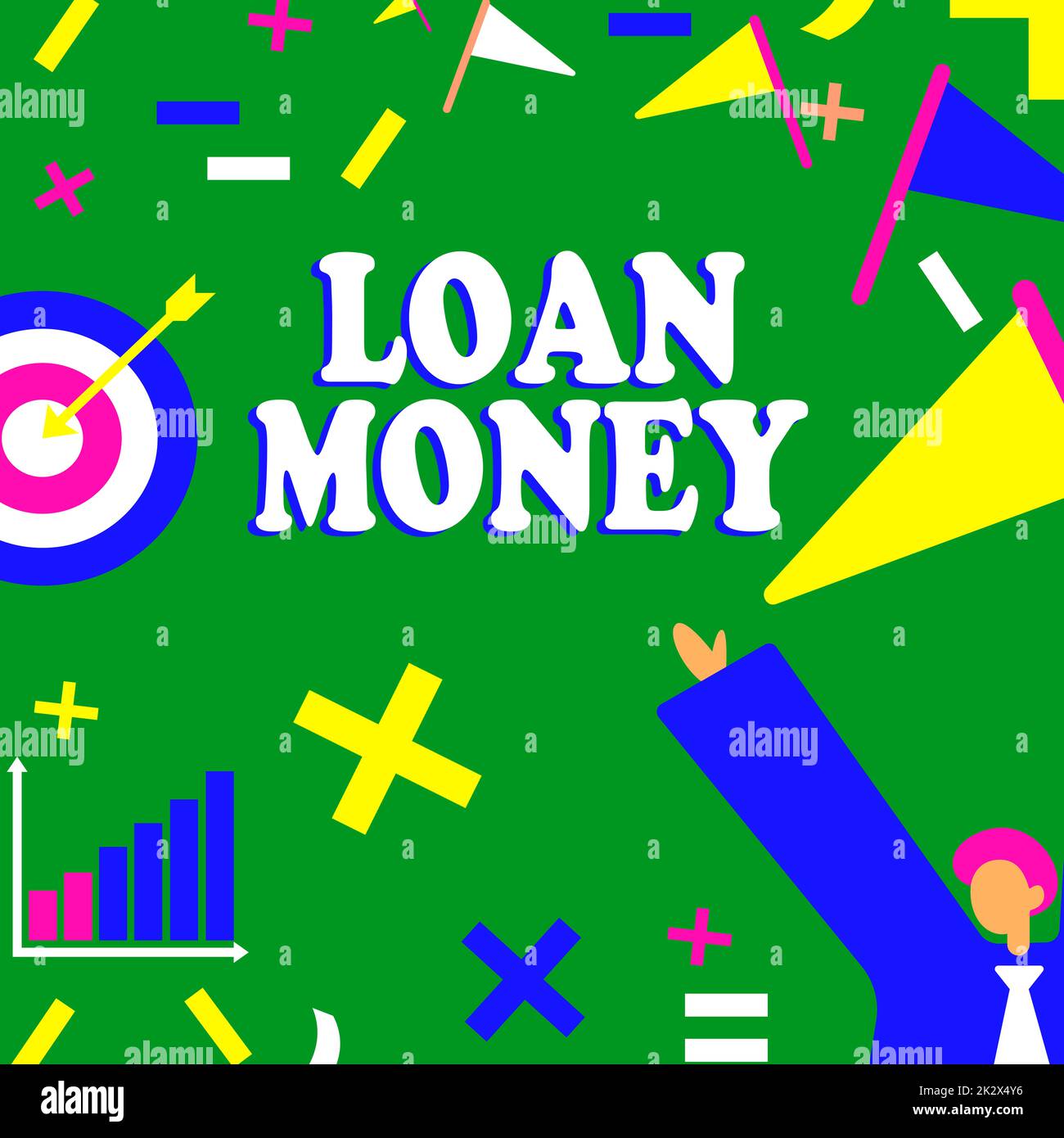 Writing displaying text Loan Money. Word for Something lent or furnished on condition being ...