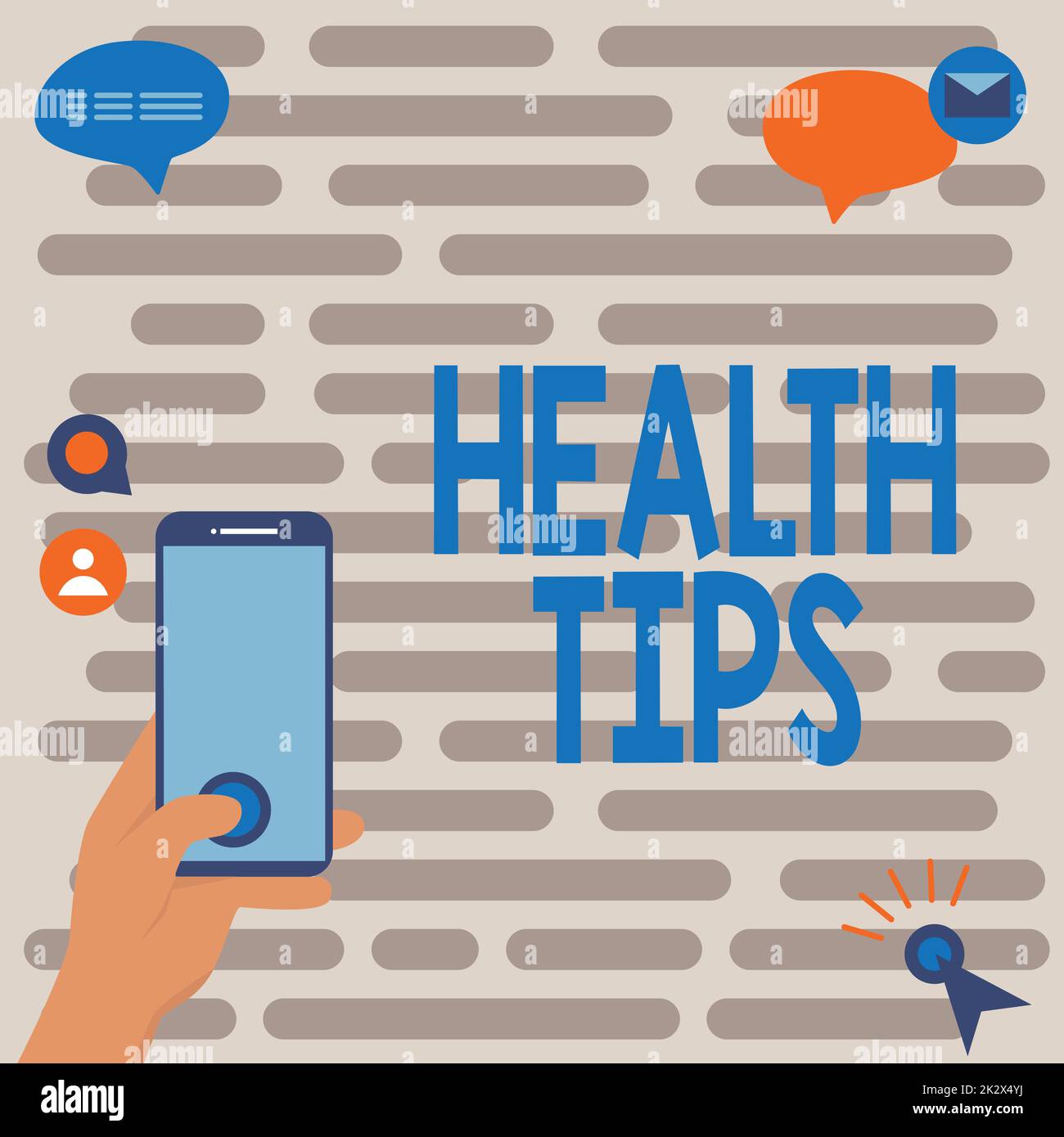 Conceptual display Health Tips. Internet Concept state of complete ...