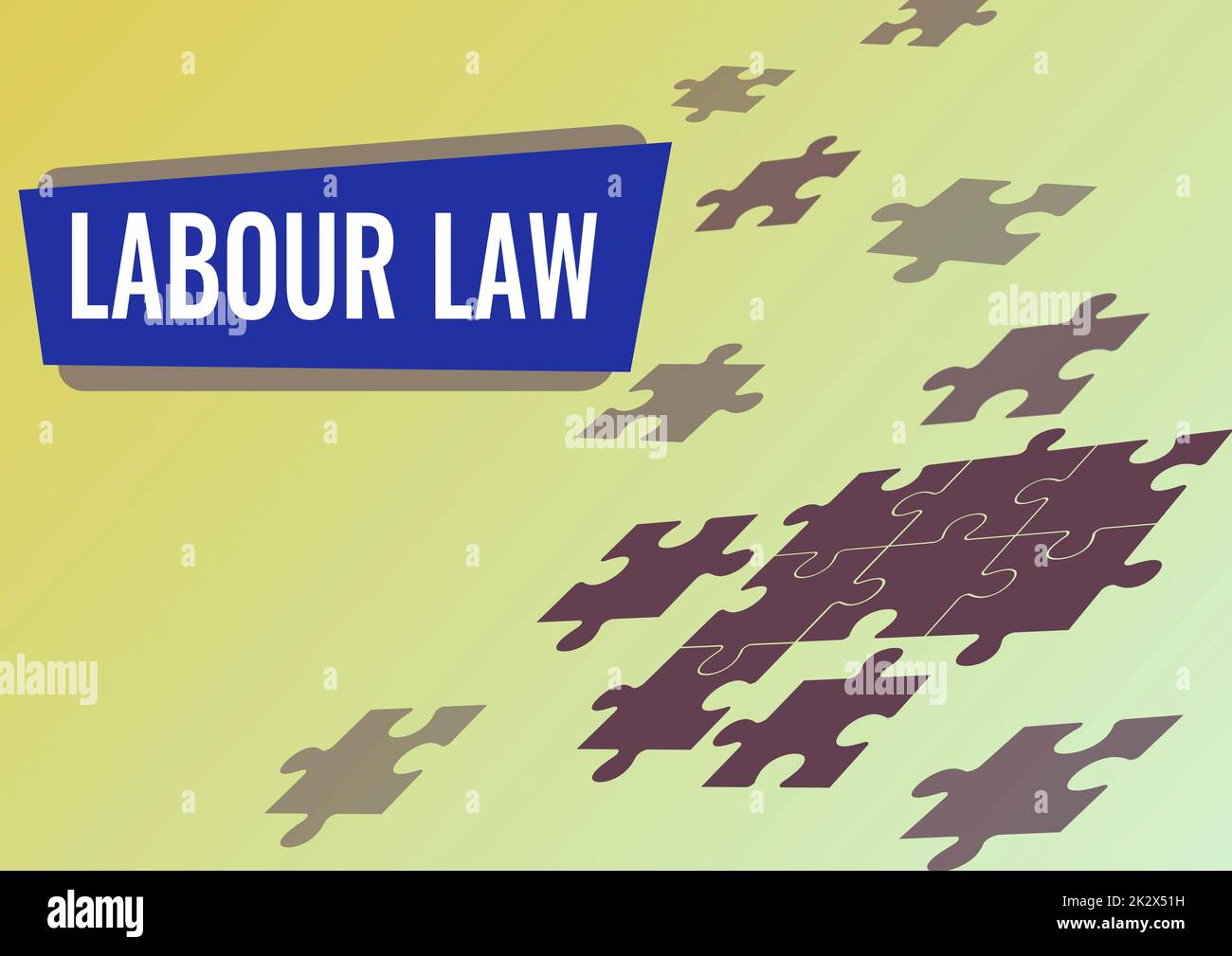 Handwriting text Labour Law. Concept meaning Rules implemented by the ...