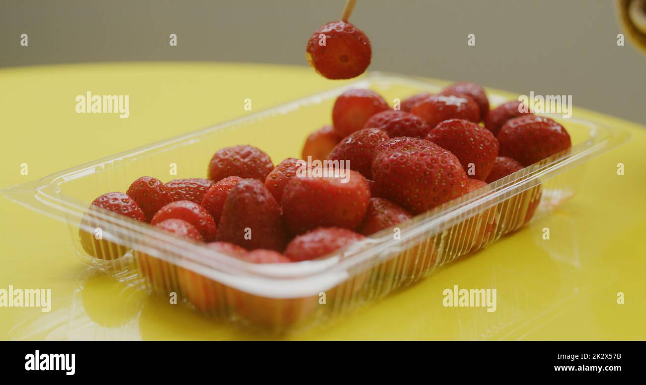 Take away strawberry in plastic package Stock Photo - Alamy
