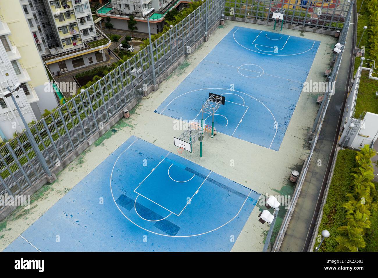 Top view of basketball court Stock Photo - Alamy