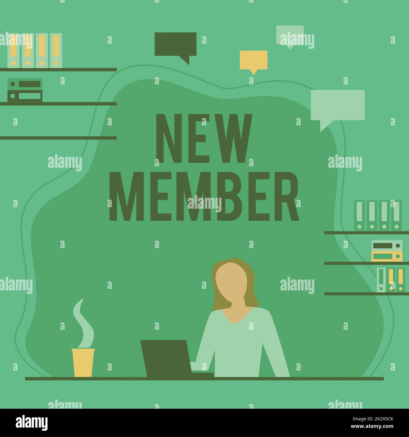 Text sign showing New Member. Business idea recruiting employee to ...