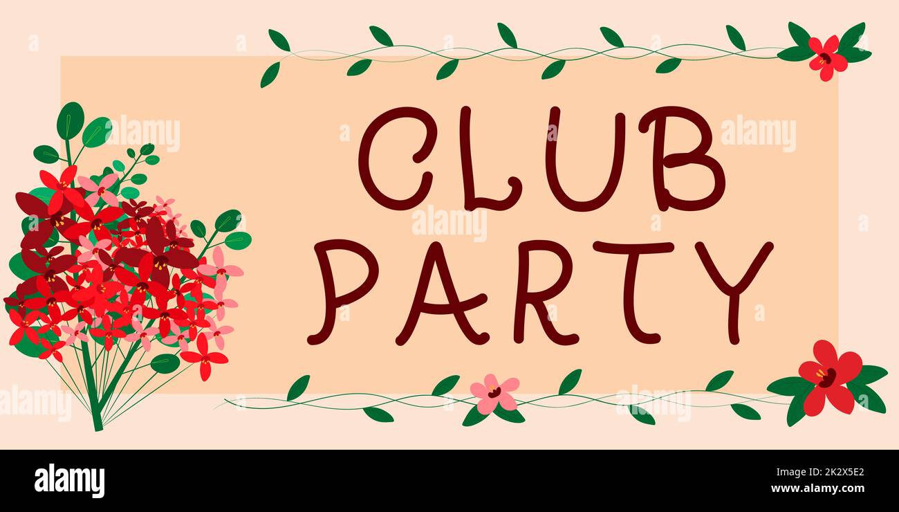 Text caption presenting Club Party. Concept meaning social gathering in ...