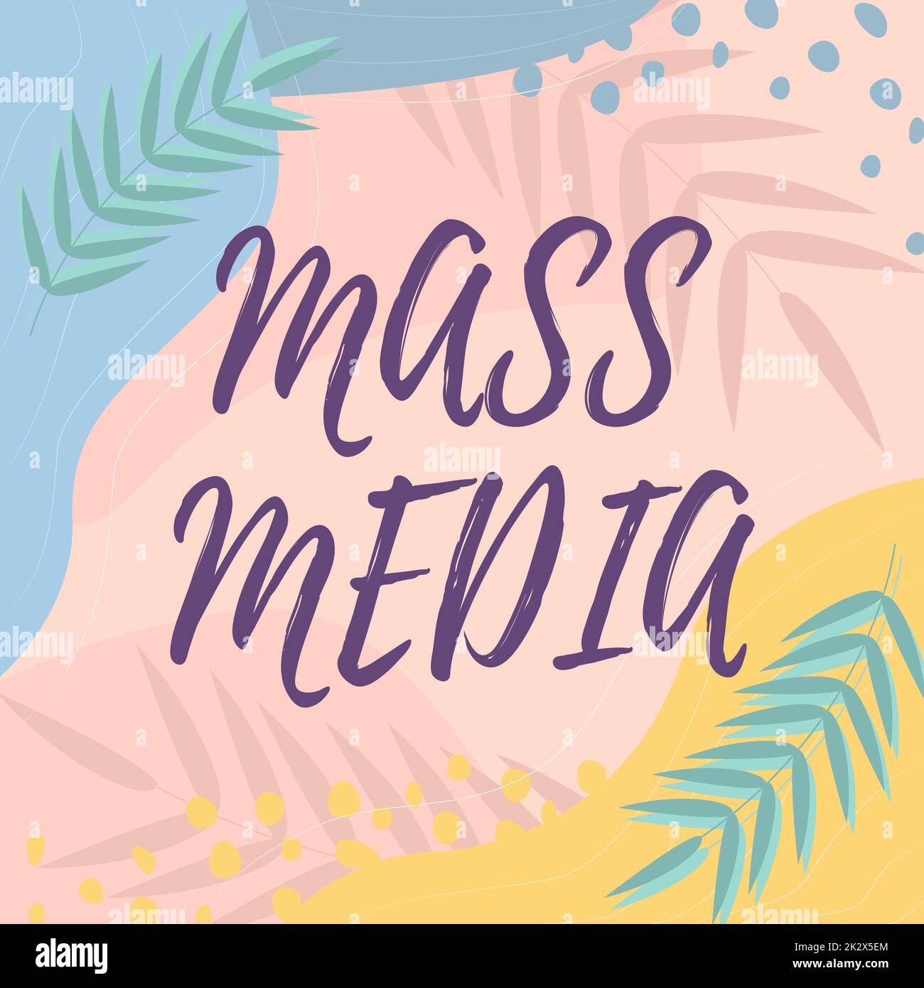 Text caption presenting Mass Media. Concept meaning Group showing ...