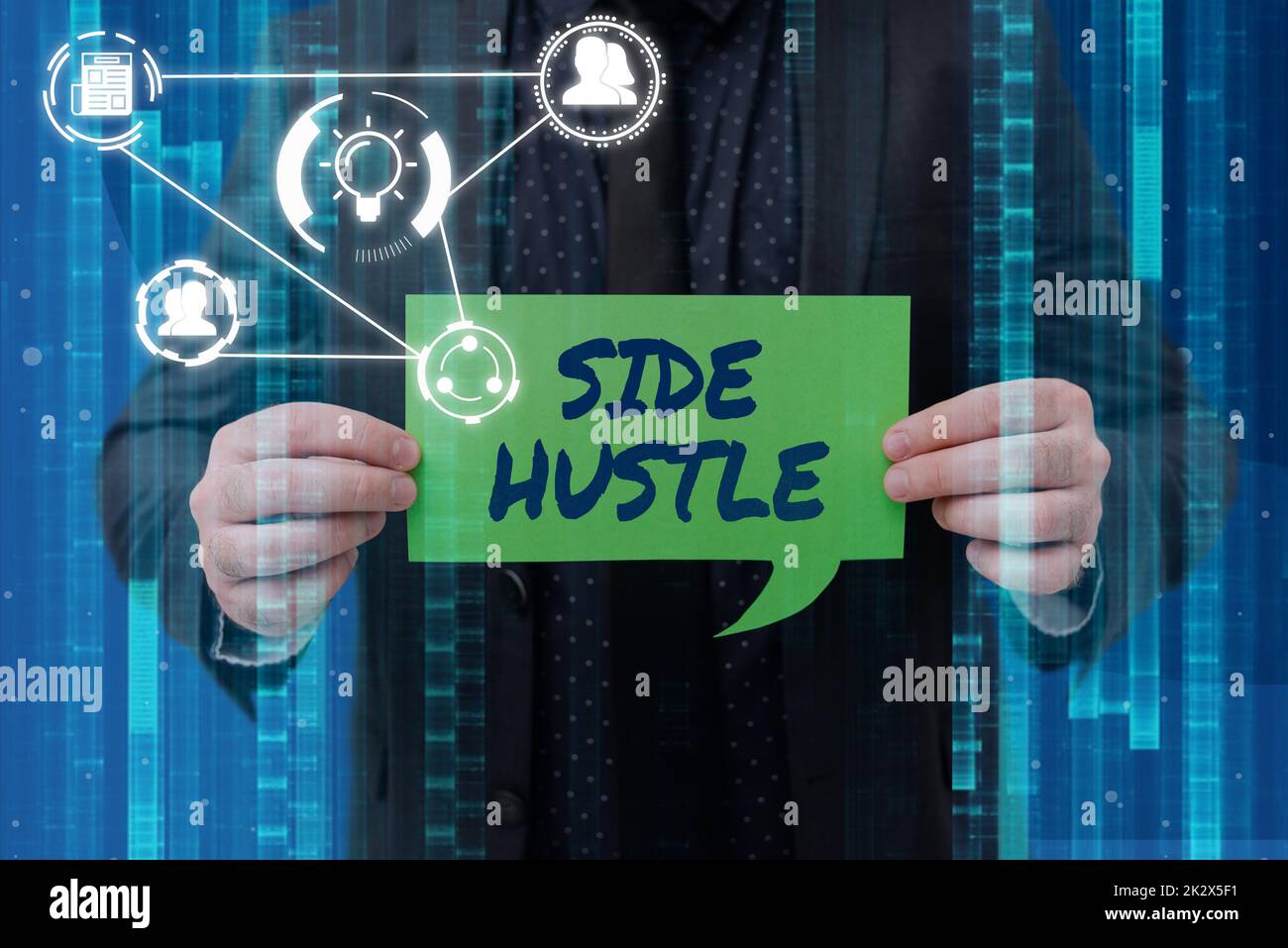 Hand writing sign Side Hustle. Concept meaning way make some extra cash ...