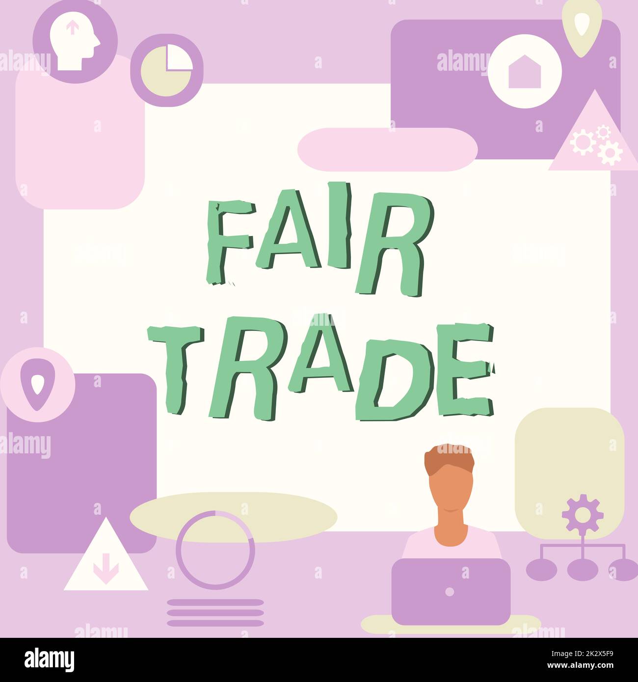 Text caption presenting Fair Trade. Internet Concept Small increase by ...