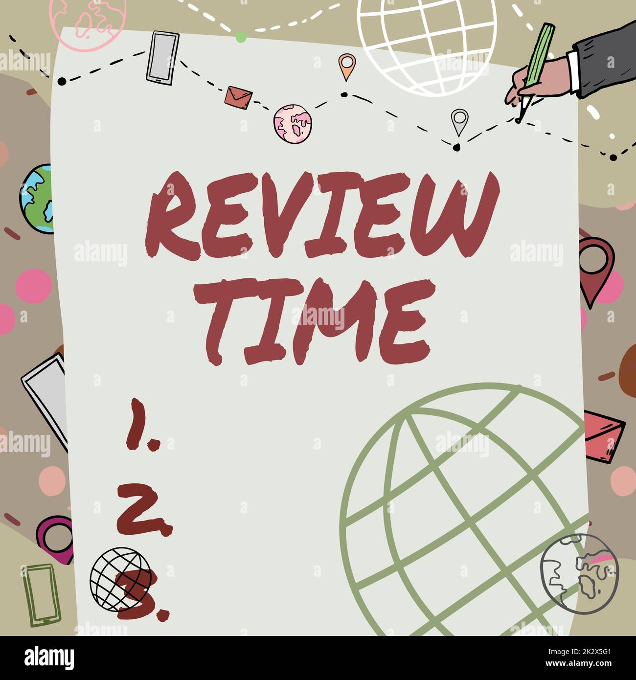 Sign displaying Review Time. Concept meaning situation or system its ...