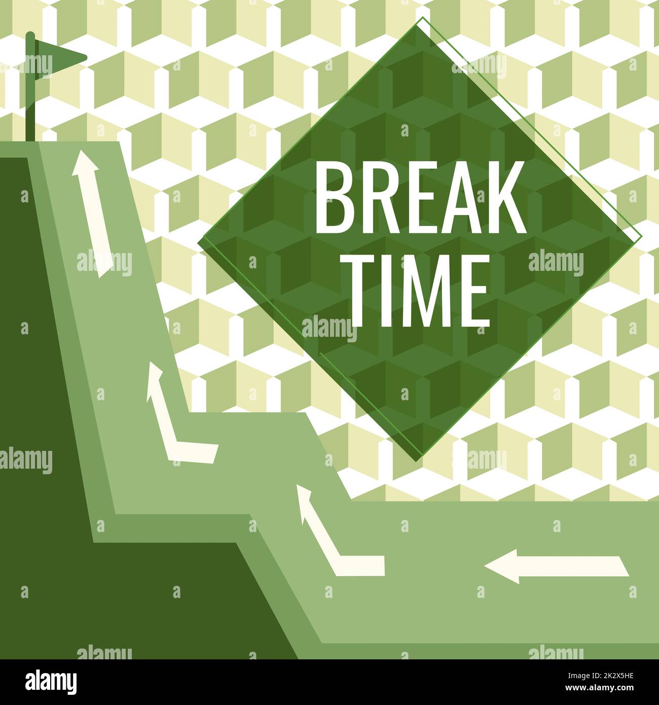 Conceptual caption Break Time. Internet Concept Period of rest or ...