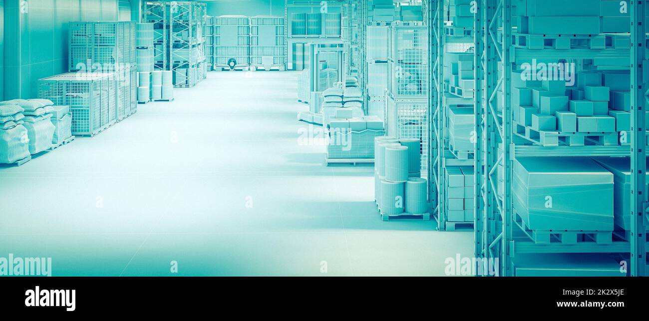 interior of a logistics and shipping warehouse Stock Photo - Alamy