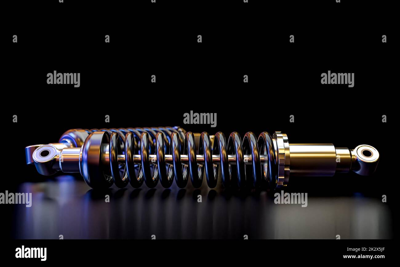 car shock absorber on black Stock Photo - Alamy