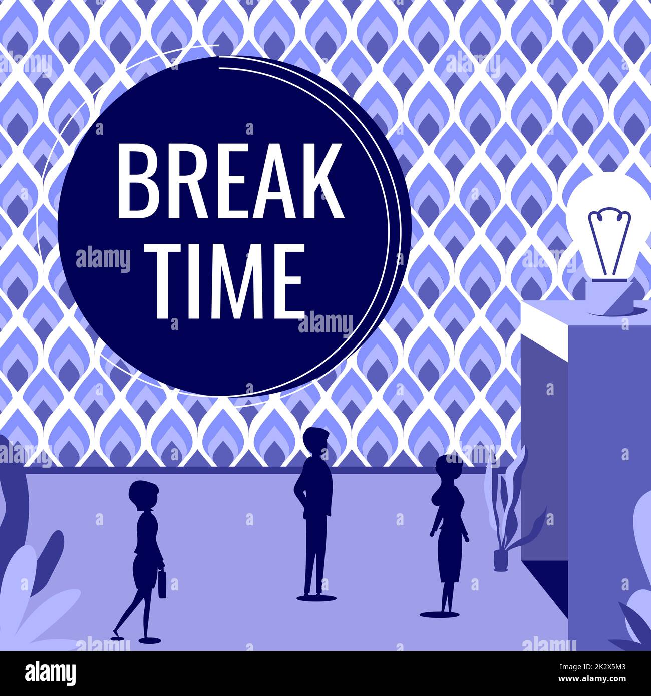 Text sign showing Break Time. Word for Period of rest or recreation ...