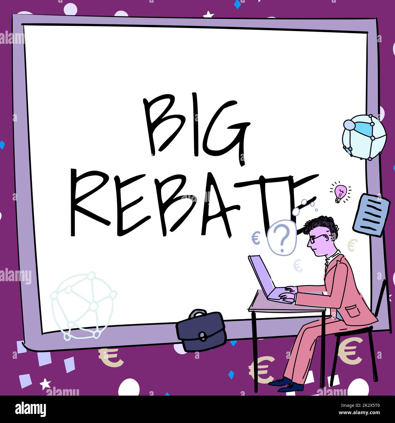 Handwriting text Big Rebate. Word for Huge rewards that can get when ...