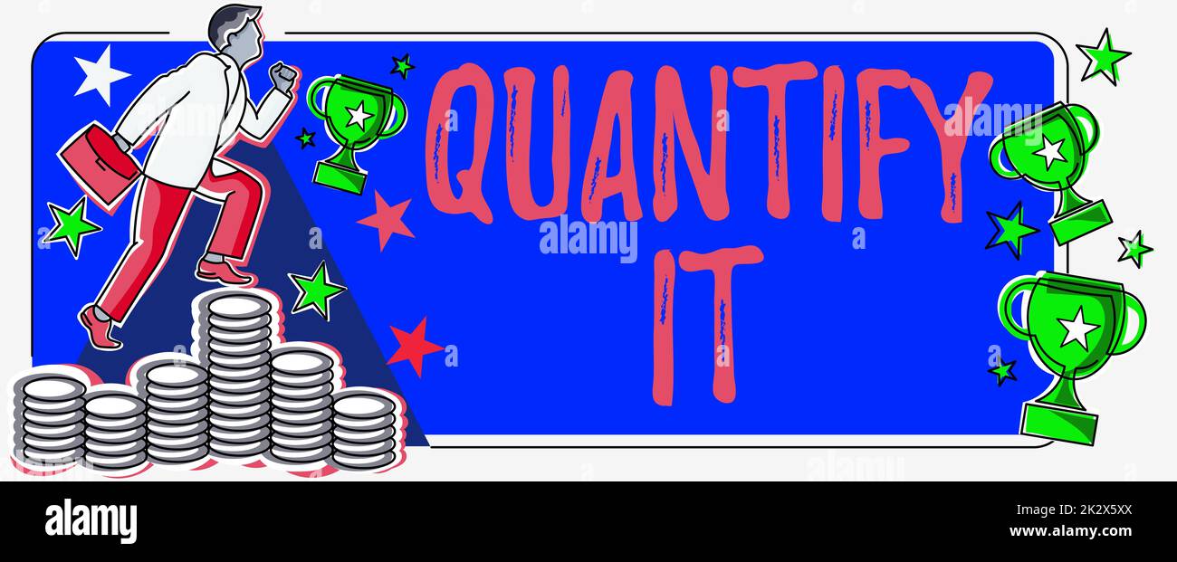 Sign Displaying Quantify It Internet Concept Measure The Size Or