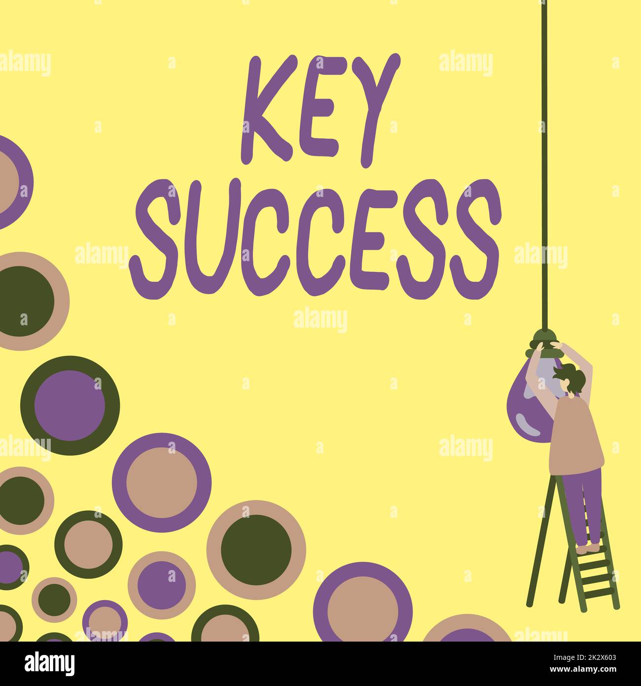 Text sign showing Key Success. Word Written on generally three to five ...