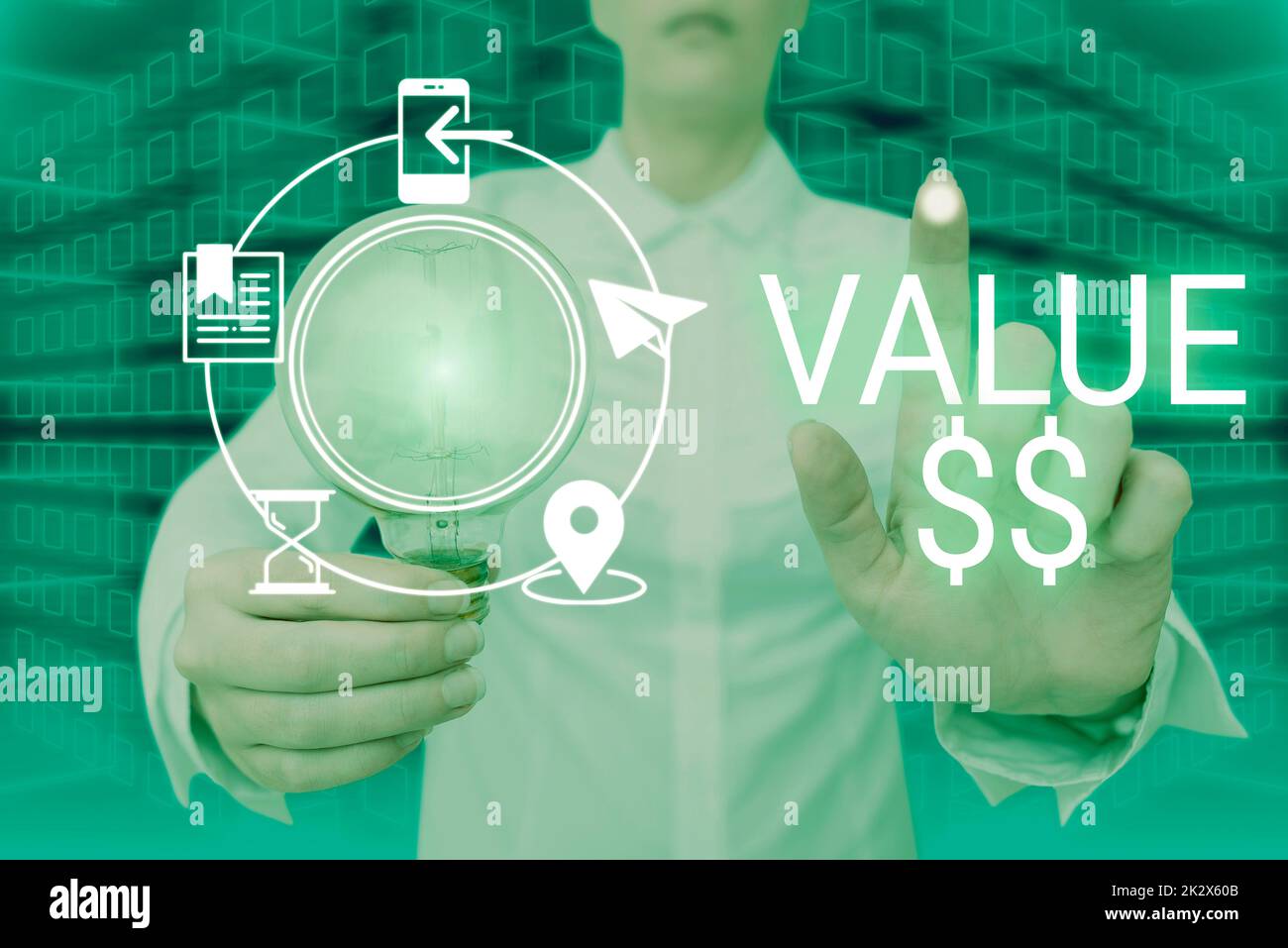 Text showing inspiration Value Dolar. Conceptual photo the worth of the ...