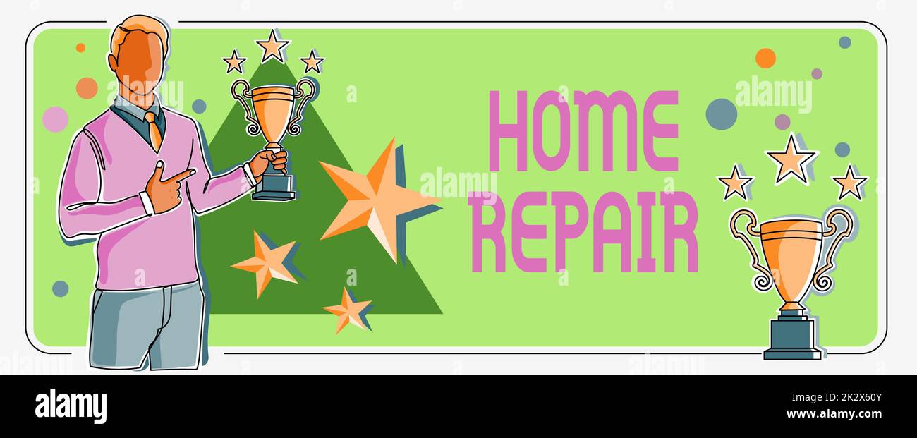 Sign displaying Home Repair. Concept meaning maintenance or improving ...