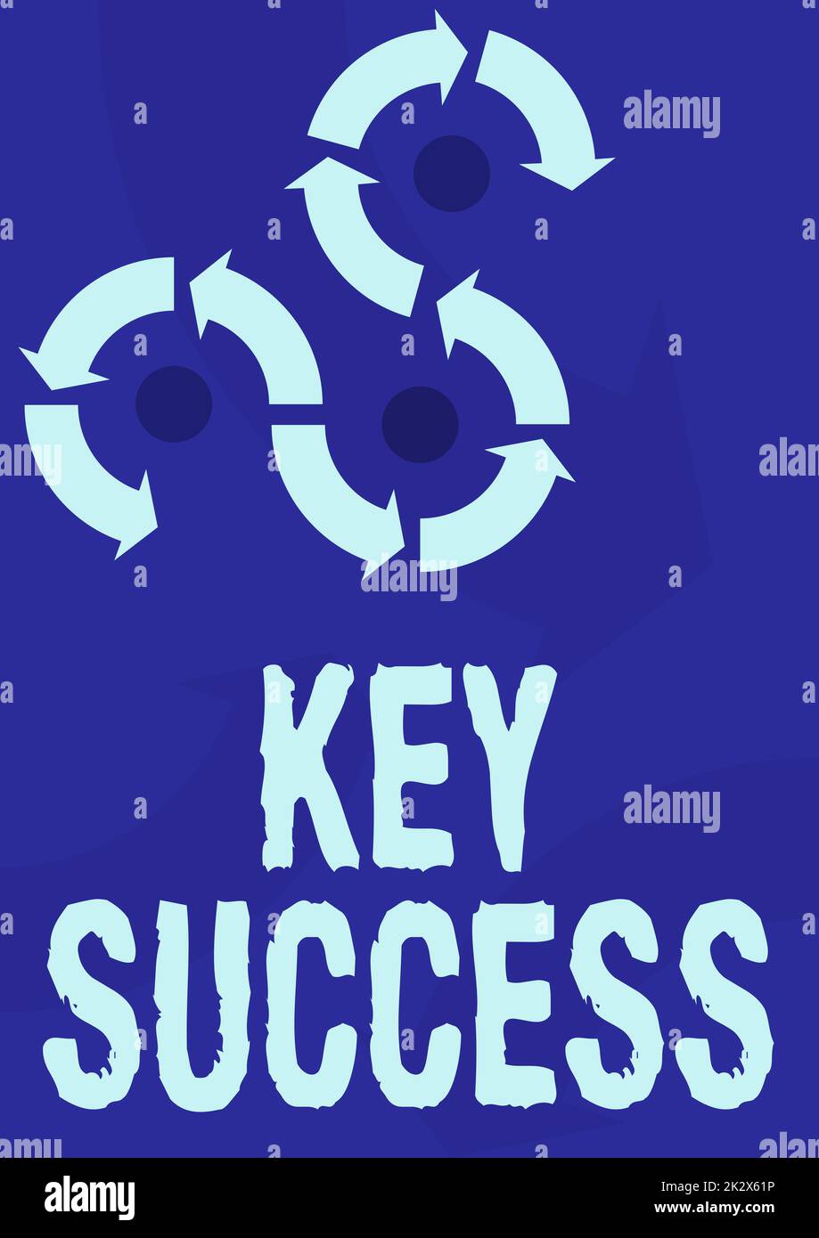 Text sign showing Key Success. Word Written on generally three to five ...