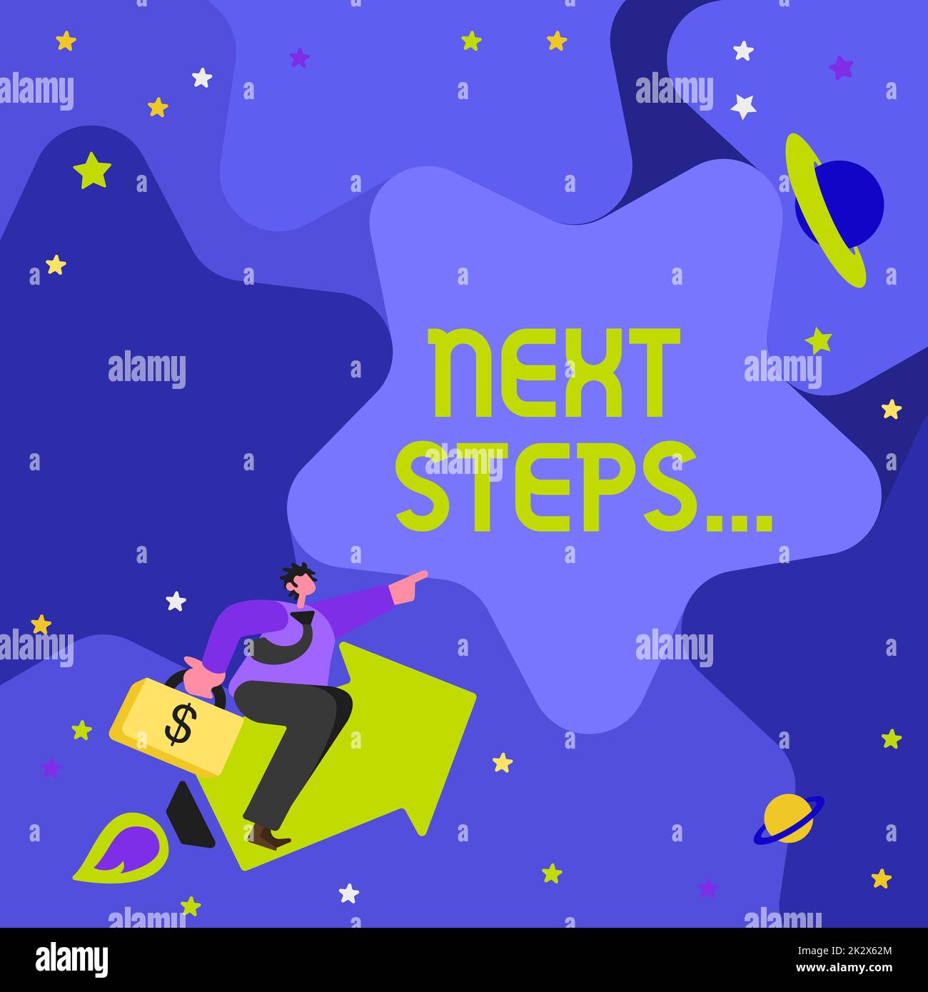 Text sign showing Next Steps . Internet Concept numper of process going ...