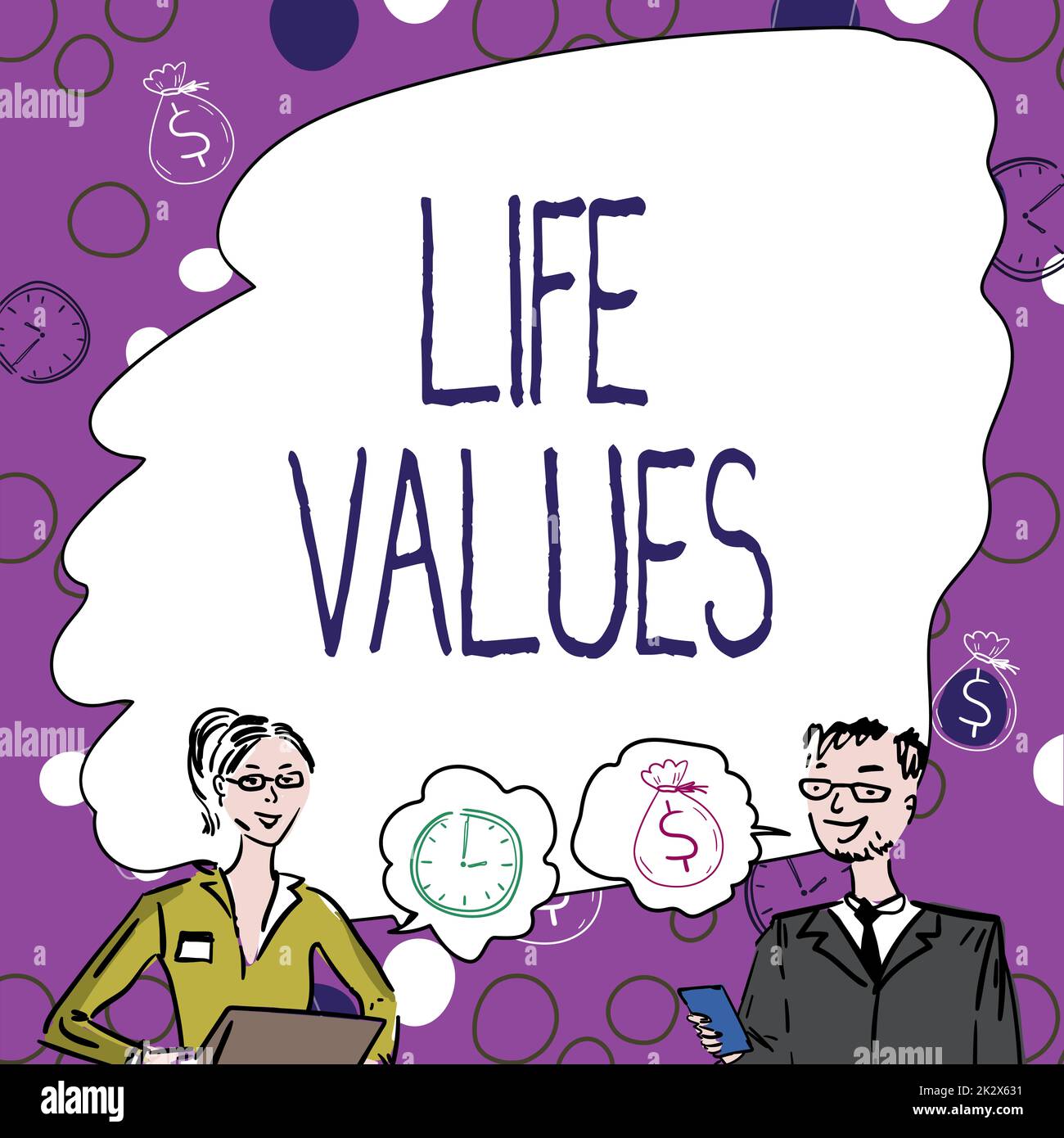 Hand writing sign Life Values. Business overview things that you ...