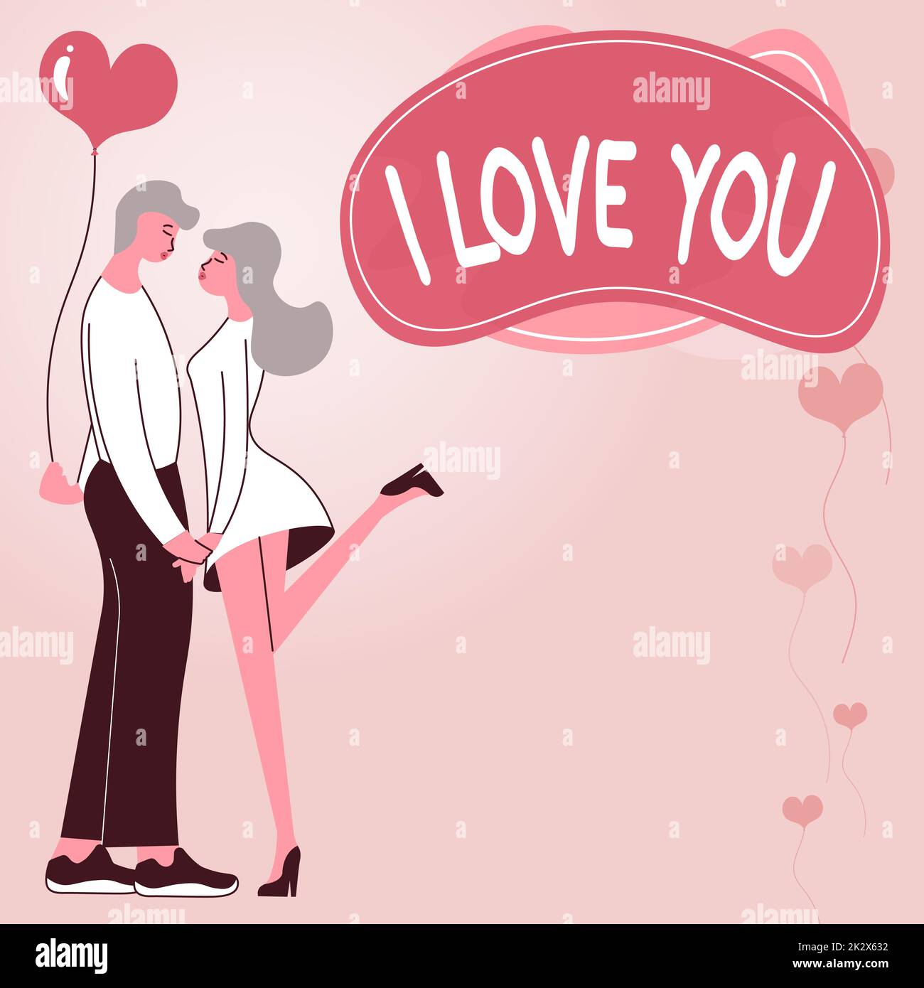 Text sign showing I LOVE YOU. Business approach Expressing Love between ...