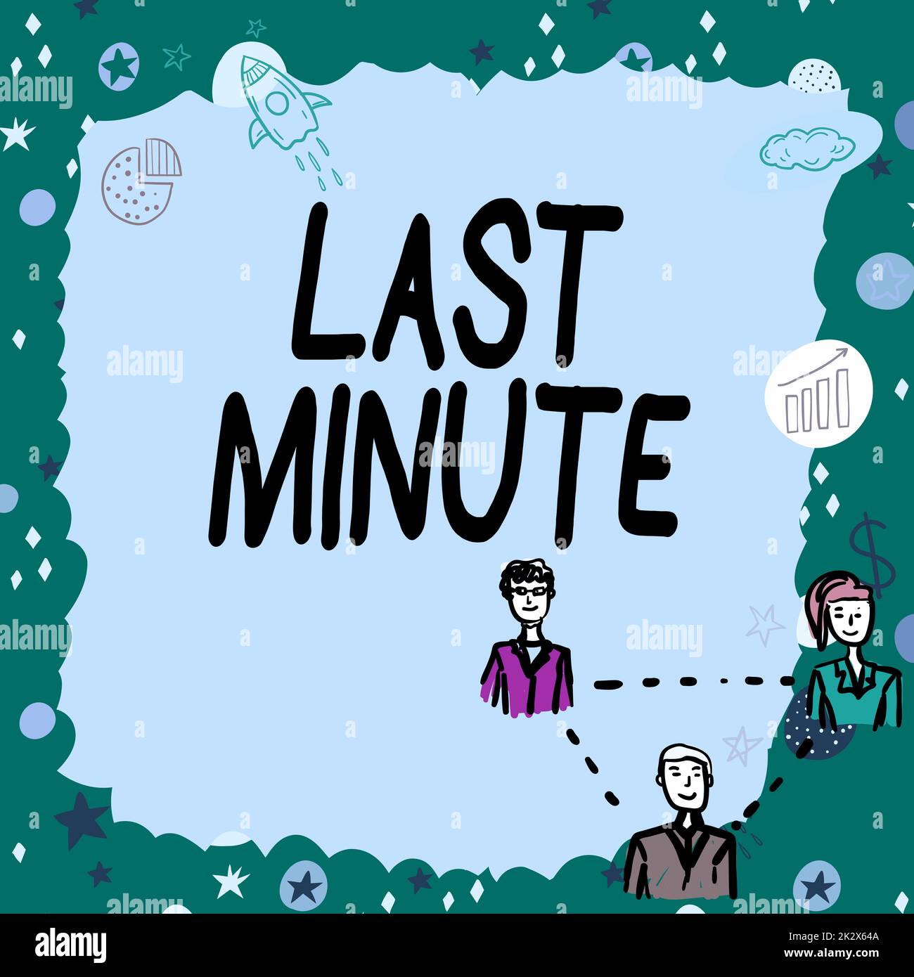 Text caption presenting Last Minute. Business overview done or ...