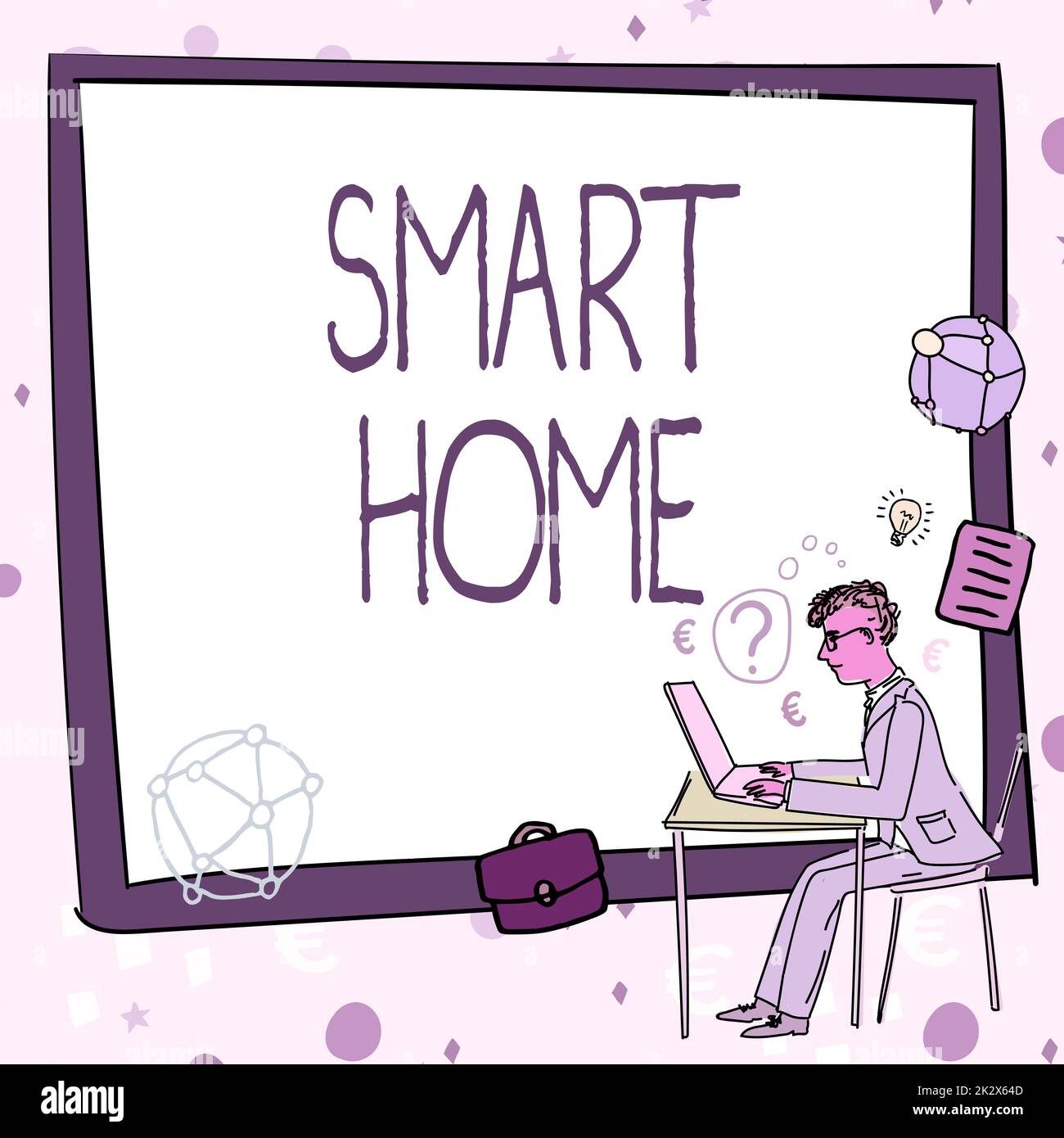 Text caption presenting Smart Home. Conceptual photo automation system ...