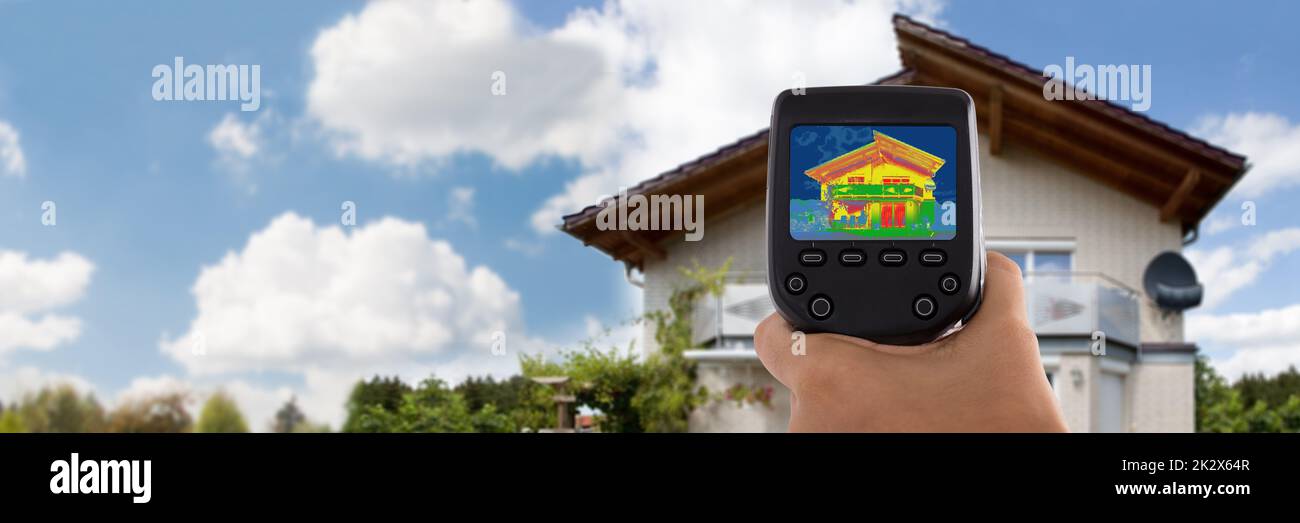Person Detecting Heat Loss Using Infrared Thermal Camera Stock Photo ...