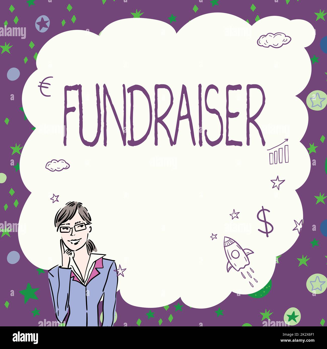 Text sign showing Fundraiser. Business concept person whose job or task ...