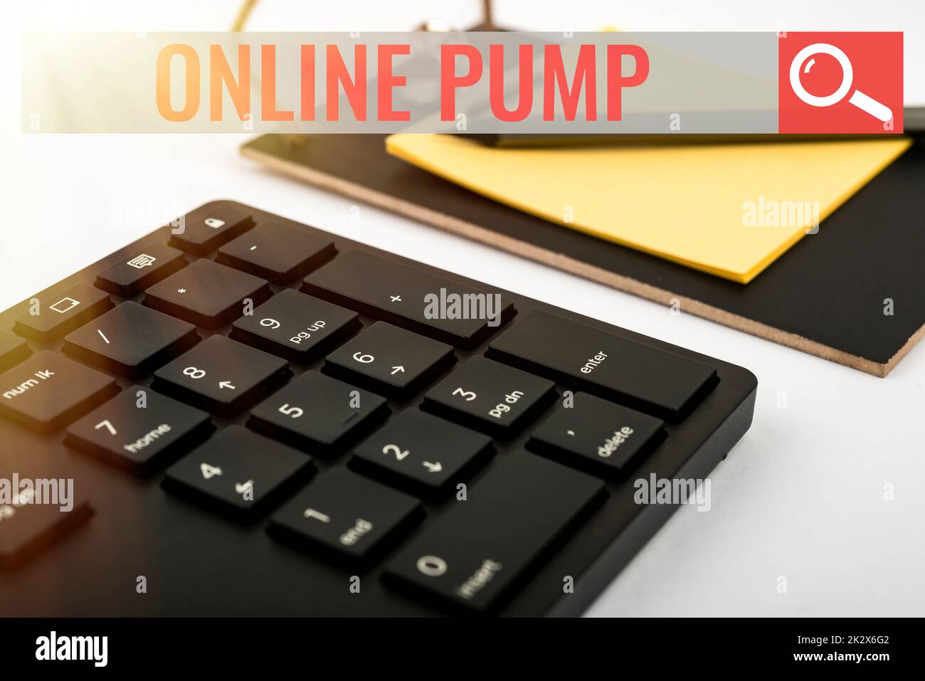 Text caption presenting Online Pump. Business concept device which ...