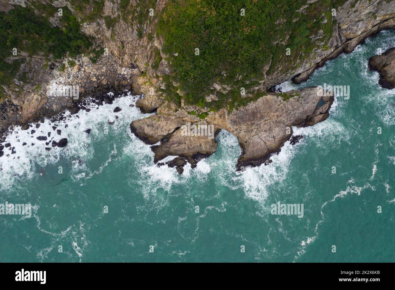 Top down view of the sea crash on rock Stock Photo - Alamy
