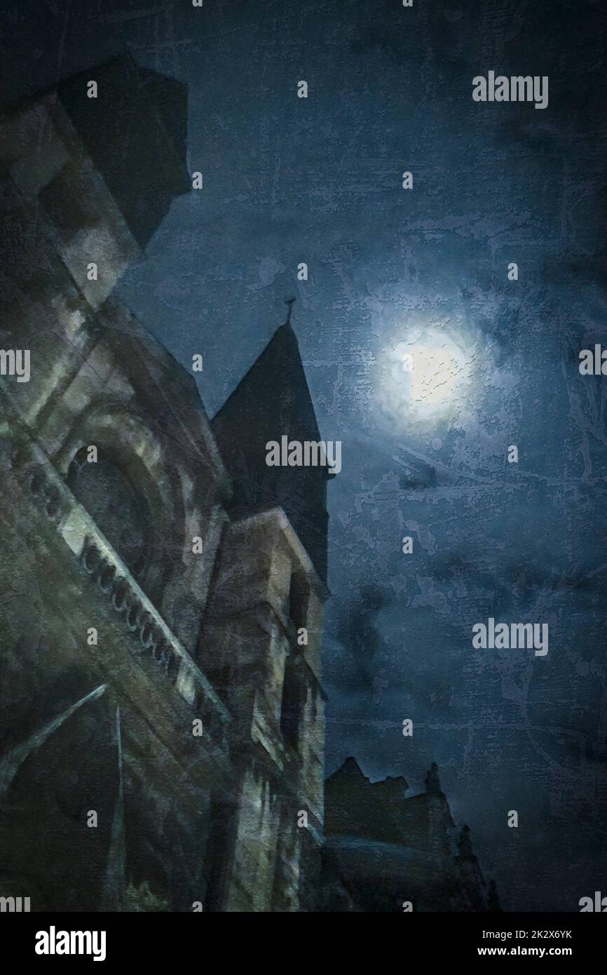 Dark Night Gothic Scene Stock Photo - Alamy