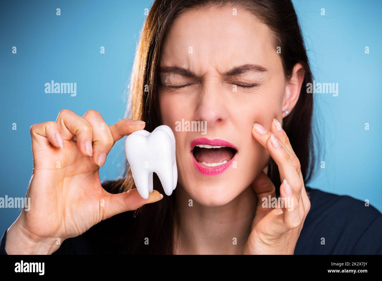 Sore Tooth And Decay. Woman Dental Health Stock Photo - Alamy